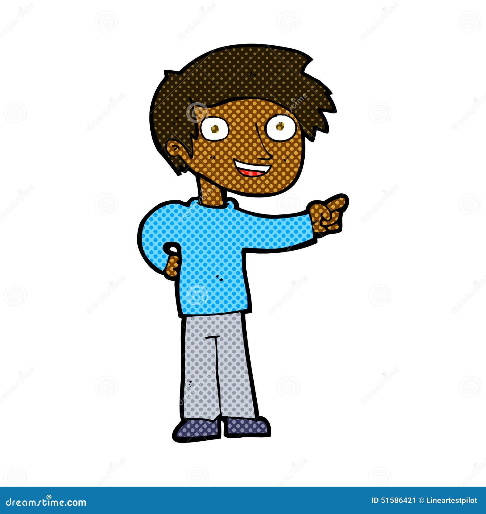 Comic cartoon man pointing stock illustration. Illustration of doodle ...
