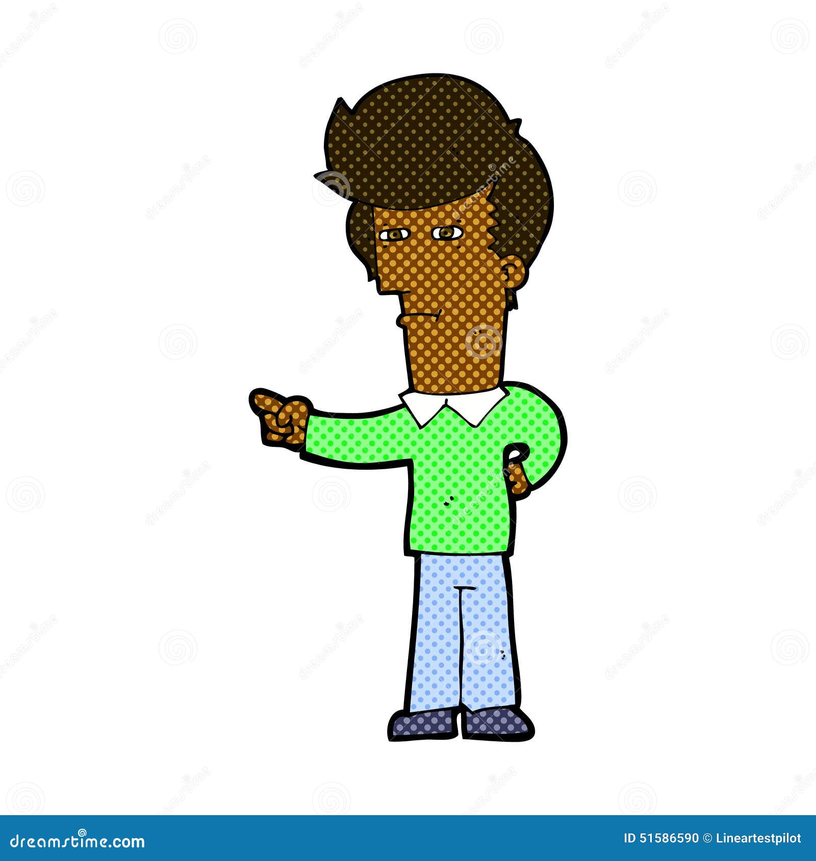 Comic cartoon man pointing stock illustration. Illustration of silly ...