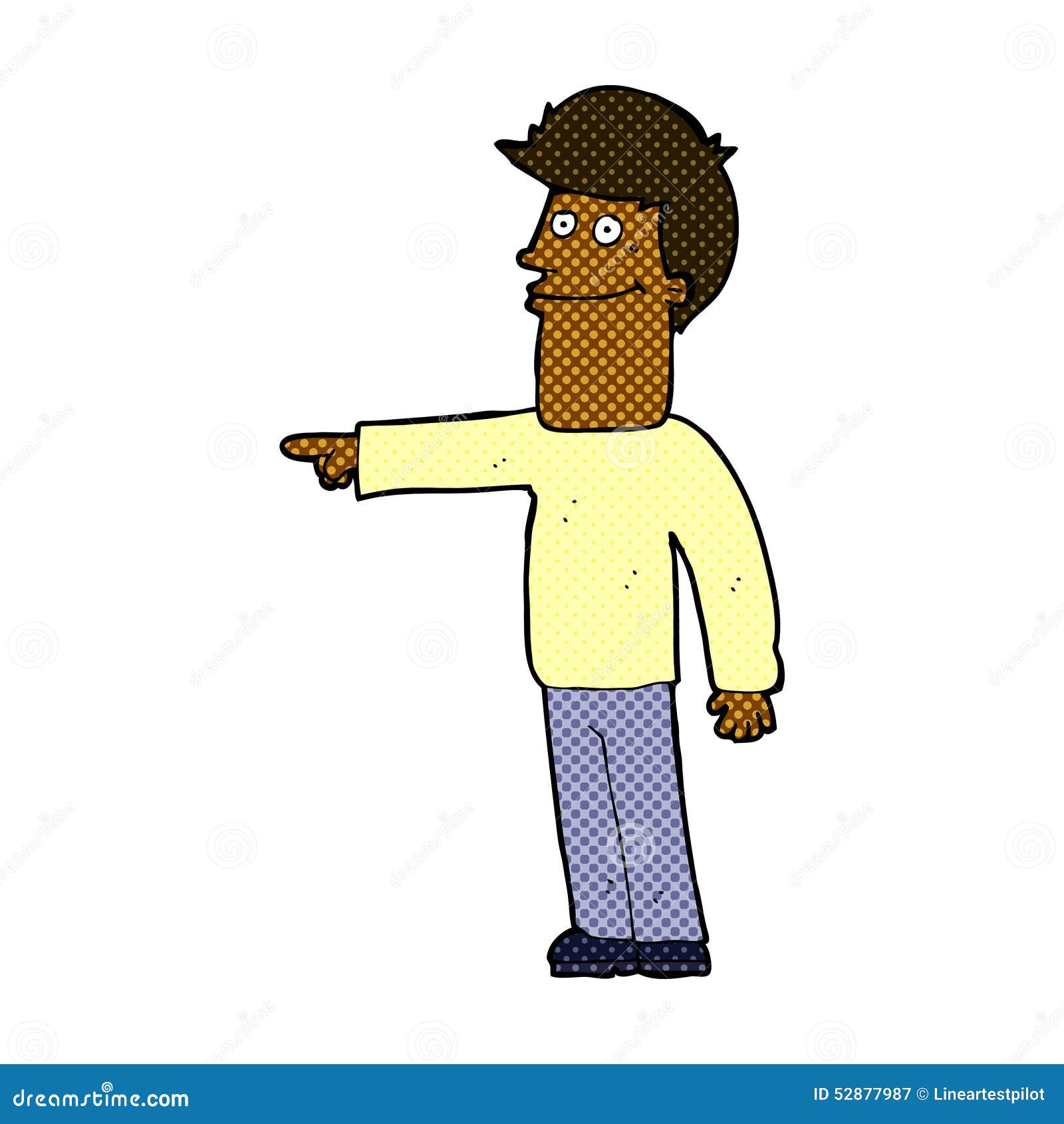 Comic cartoon man pointing stock illustration. Illustration of style ...