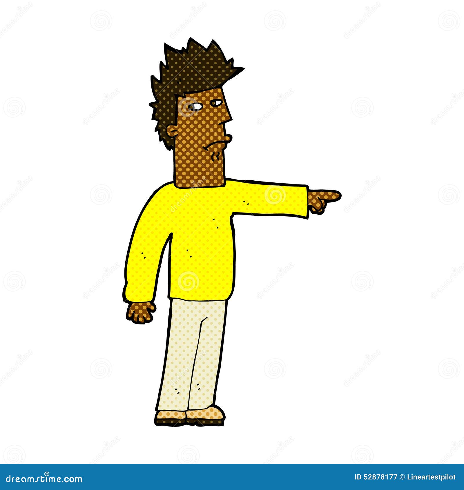 Comic cartoon man pointing stock illustration. Illustration of male ...