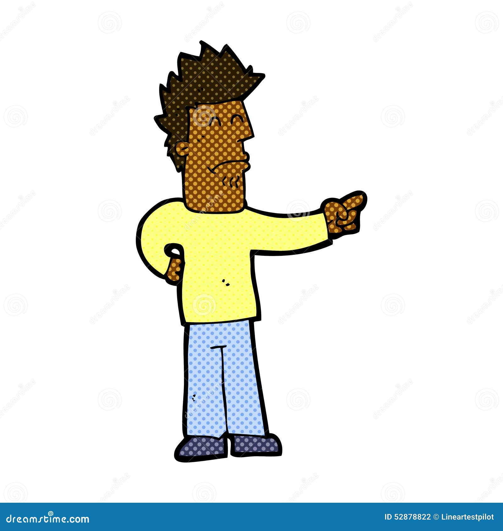 Comic cartoon man pointing stock illustration. Illustration of silly ...