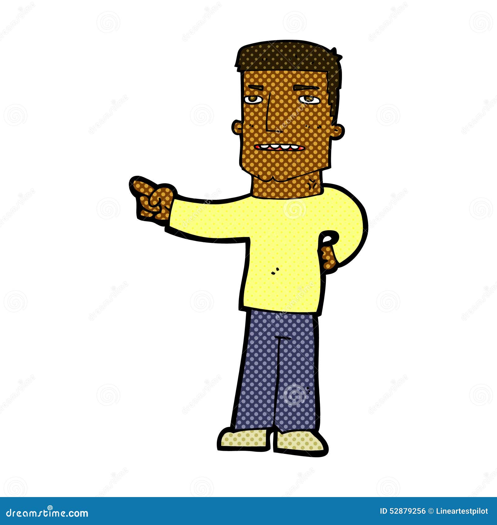 Comic cartoon man pointing stock illustration. Illustration of cute ...