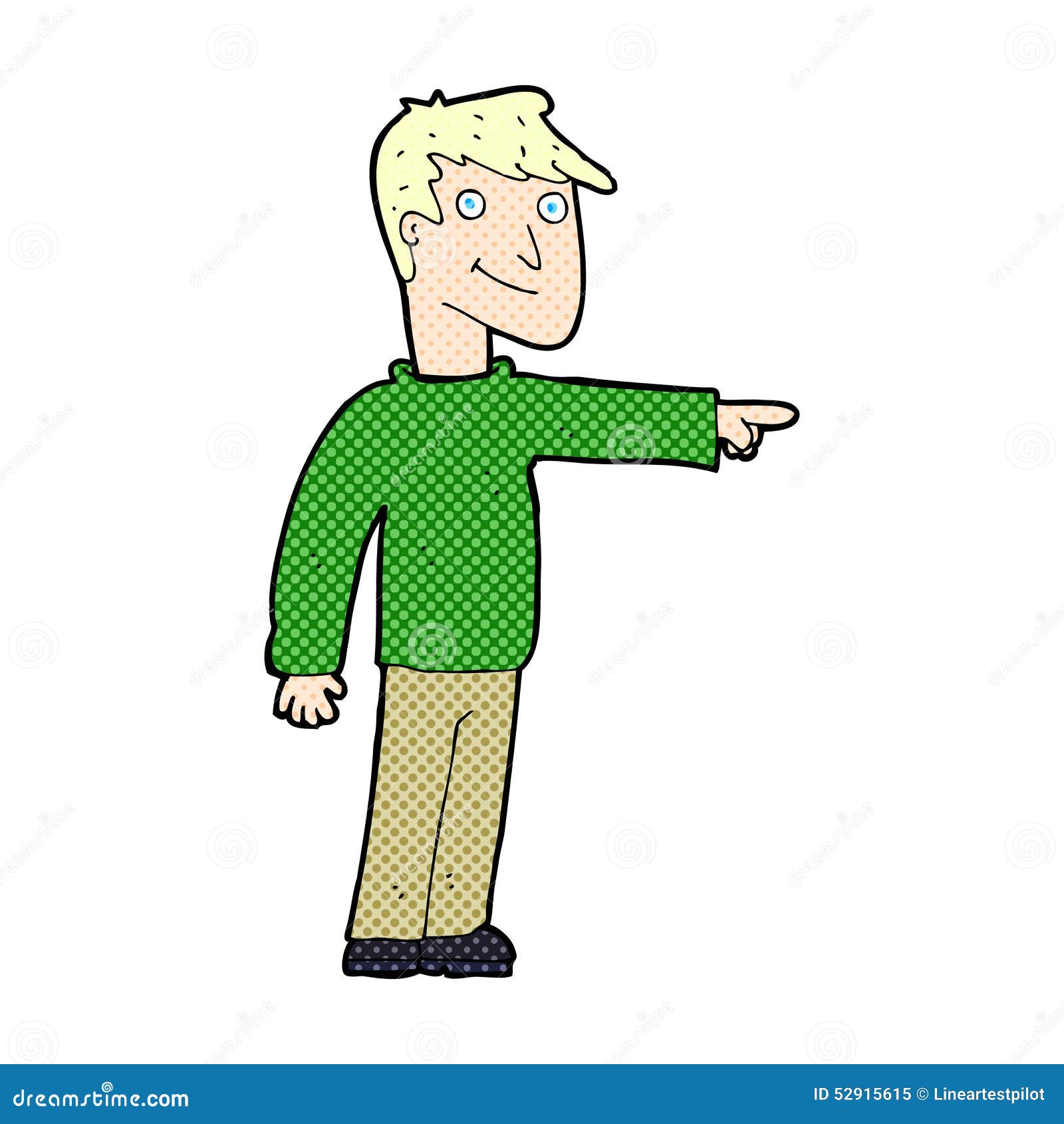 Comic cartoon man pointing stock illustration. Illustration of quirky ...