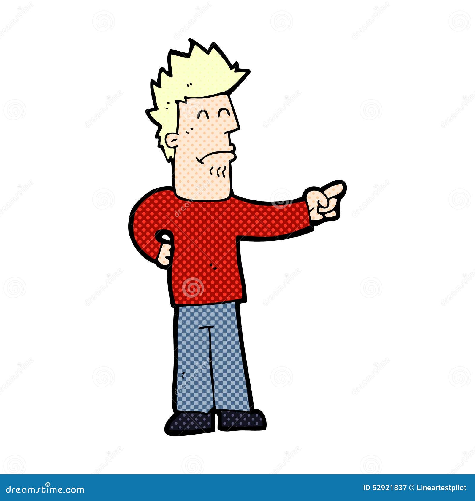 Comic cartoon man pointing stock illustration. Illustration of cheerful ...