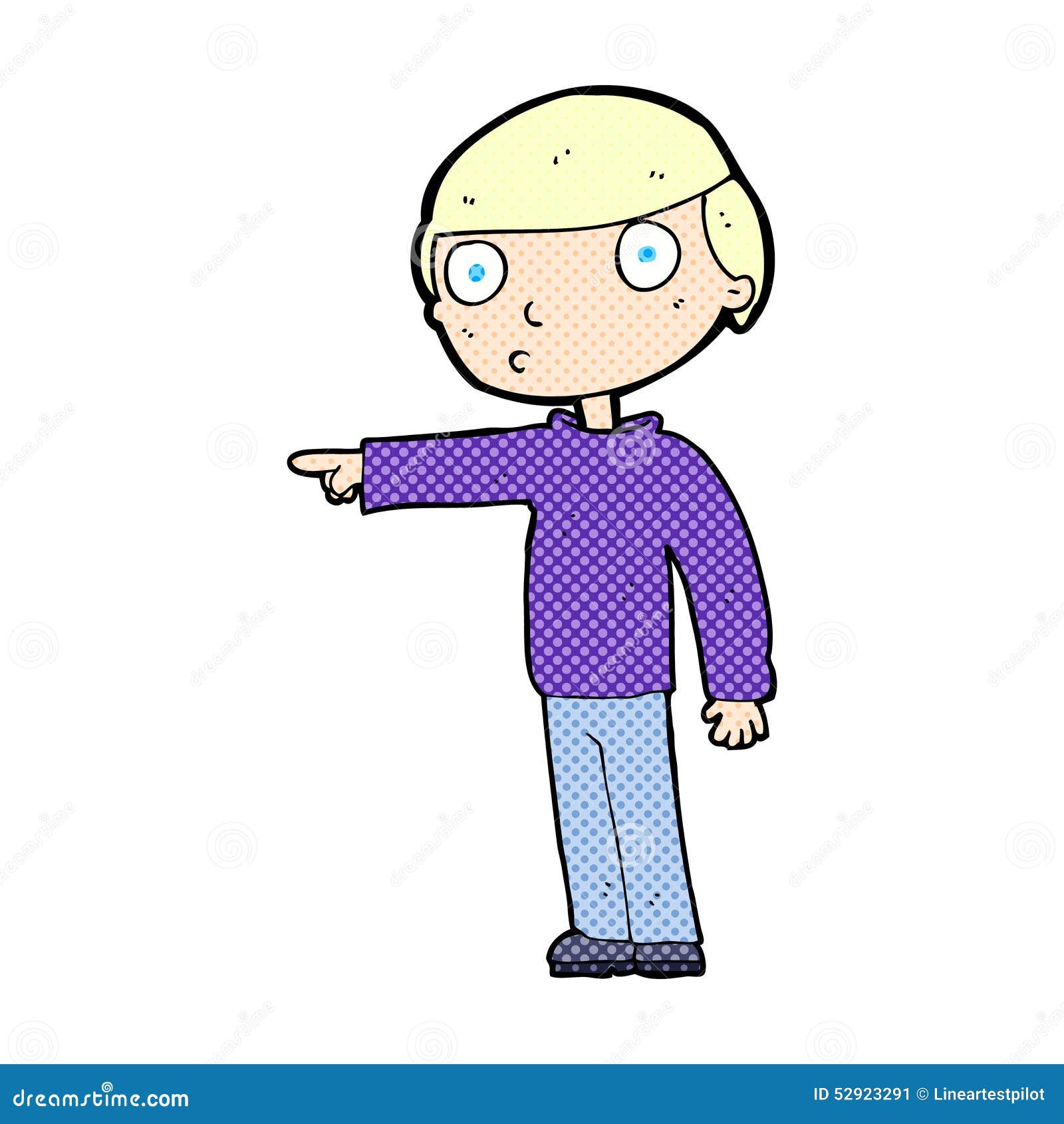 Comic cartoon man pointing stock illustration. Illustration of ...