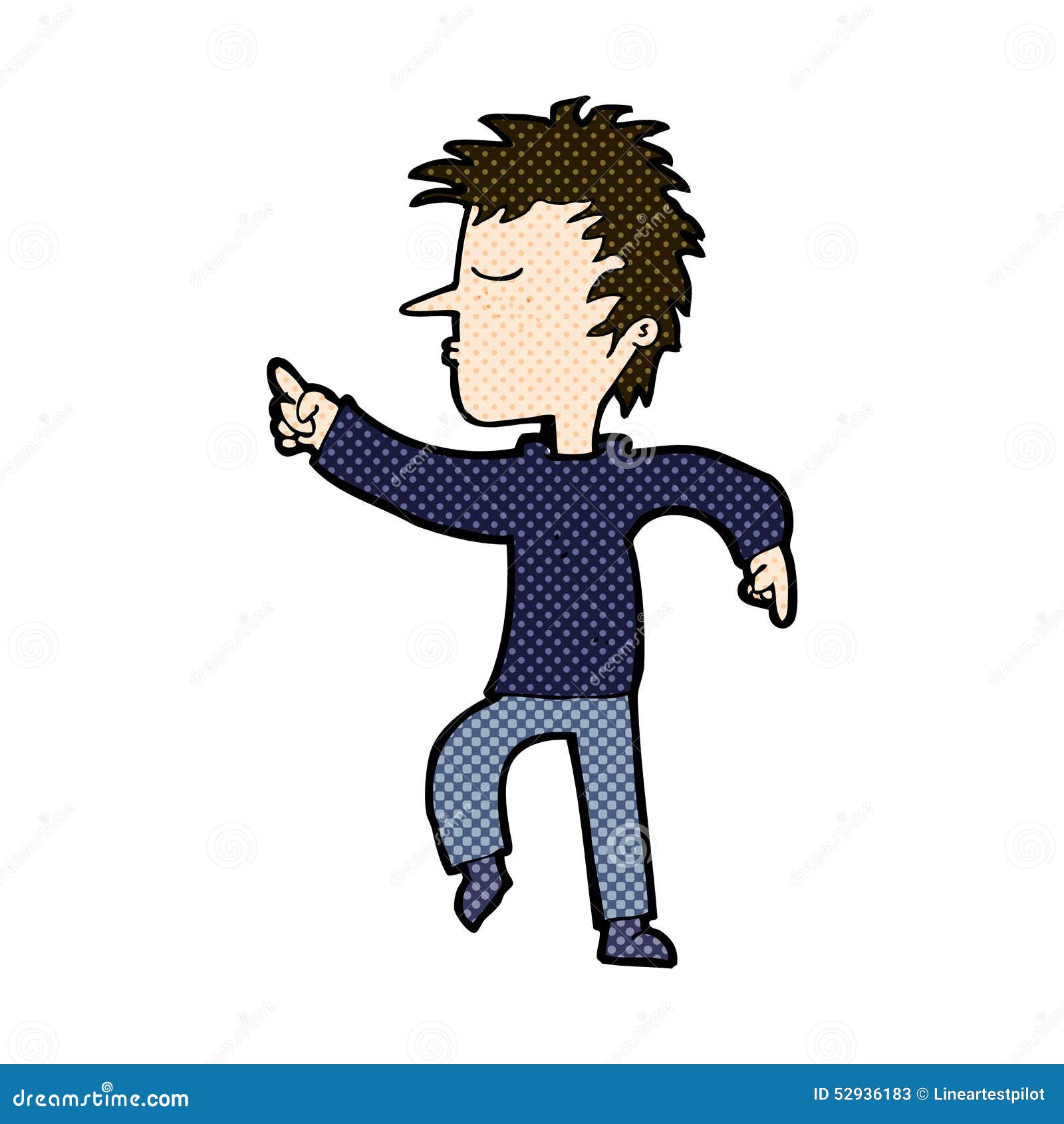 Comic cartoon man pointing stock illustration. Illustration of silly ...