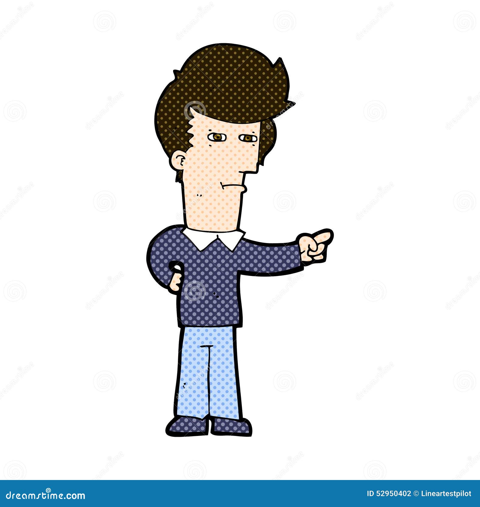 Comic cartoon man pointing stock illustration. Illustration of quirky ...