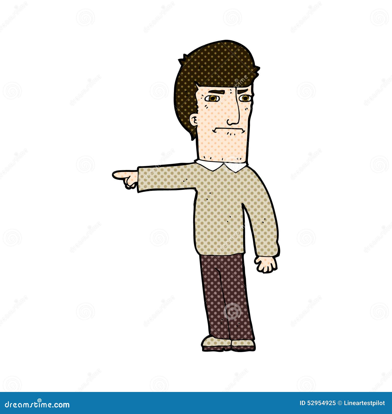 Comic cartoon man pointing stock illustration. Illustration of male ...