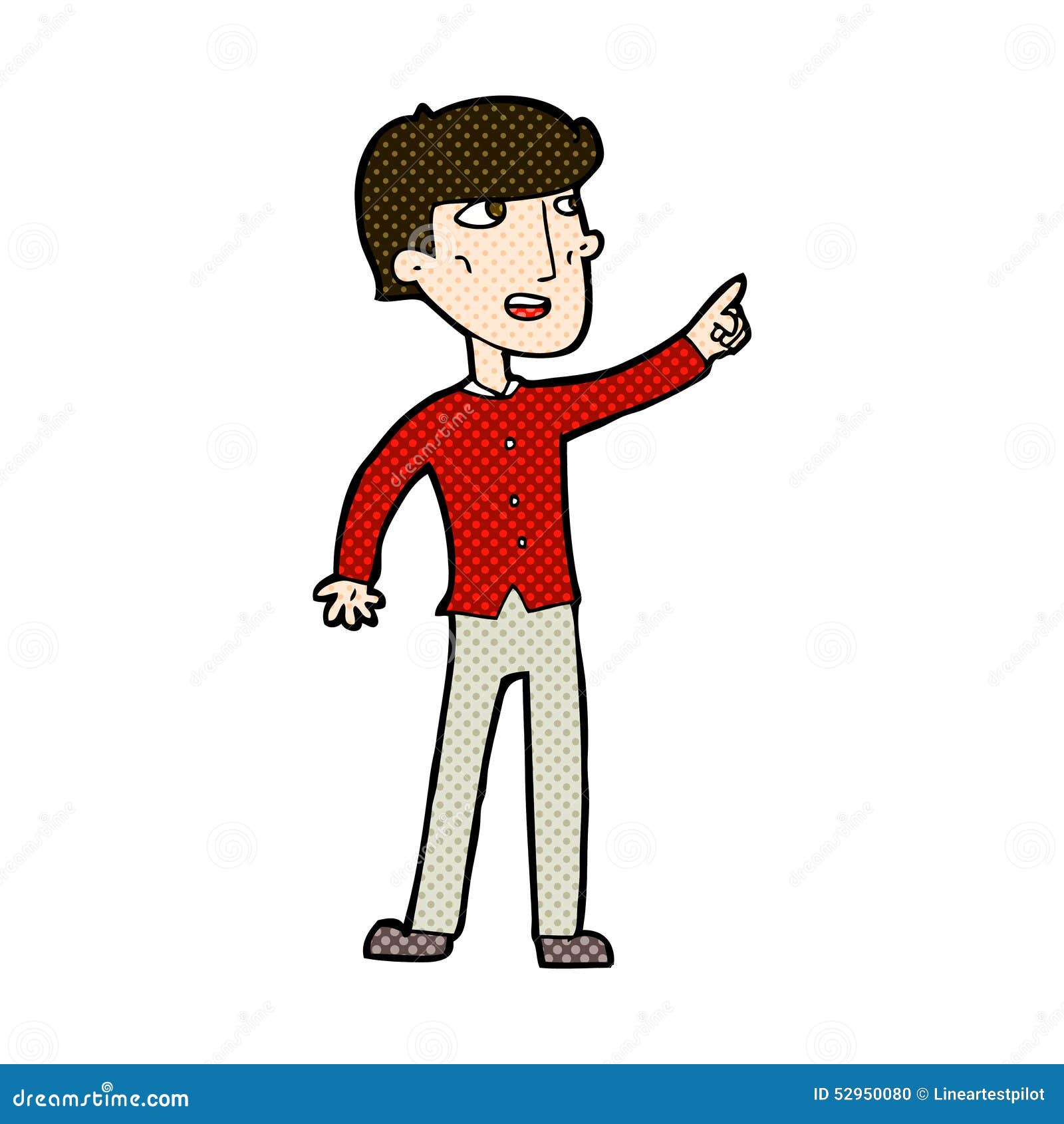 Comic cartoon man pointing stock illustration. Illustration of pointing ...