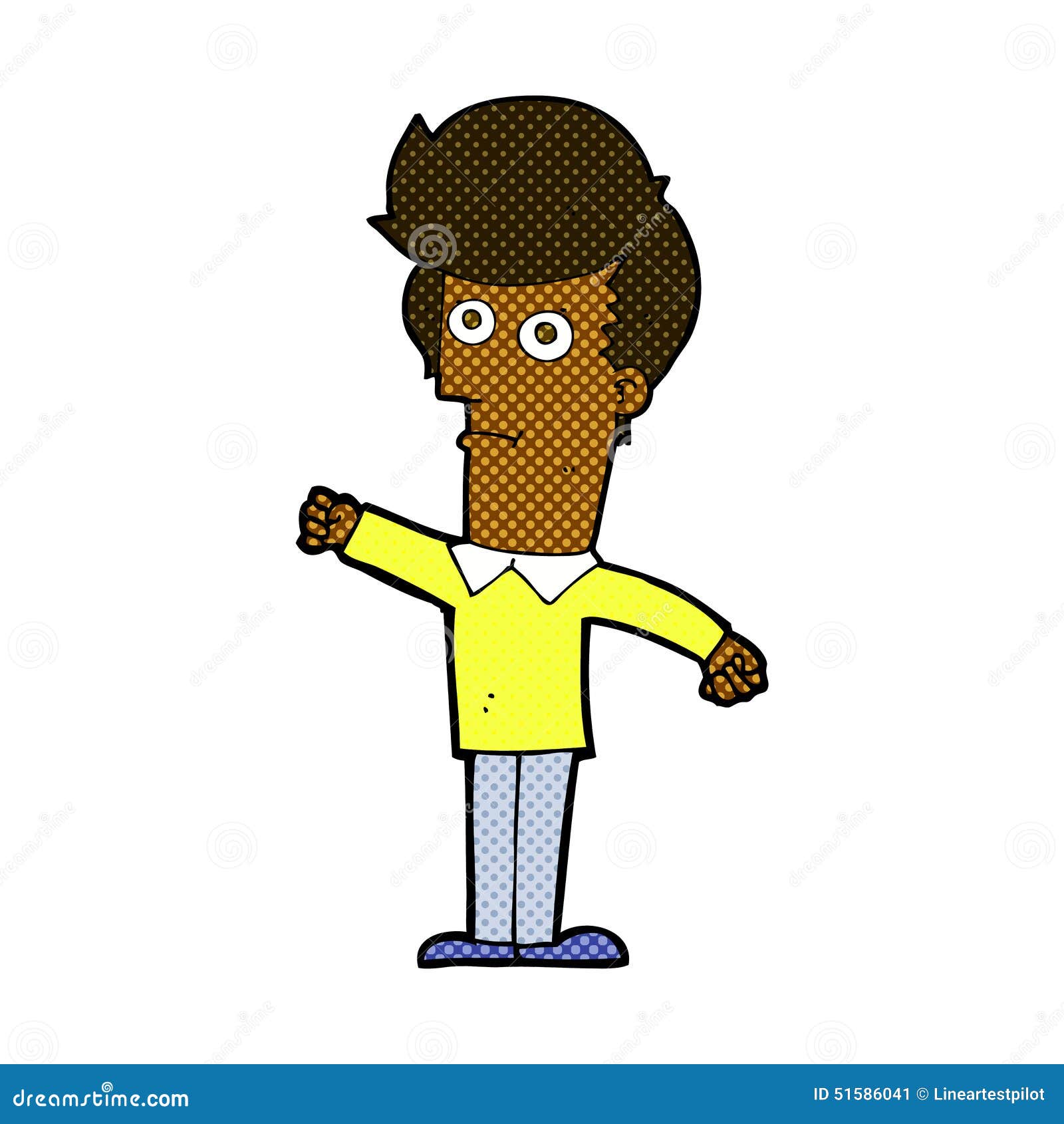 Comic cartoon man punching stock illustration. Illustration of retro ...