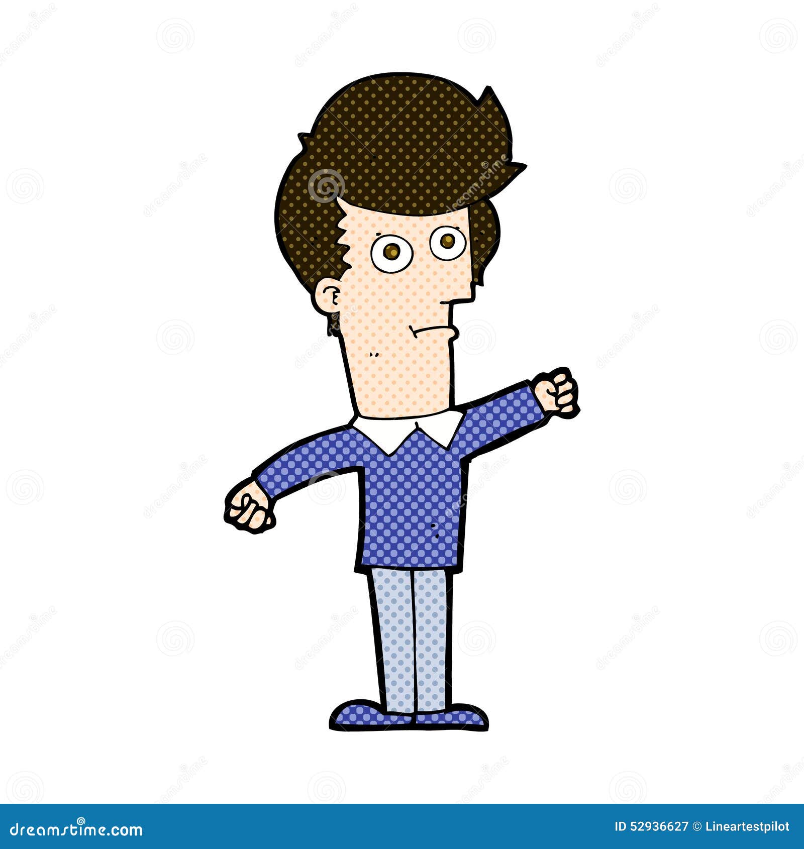Comic cartoon man punching stock illustration. Illustration of doodle ...