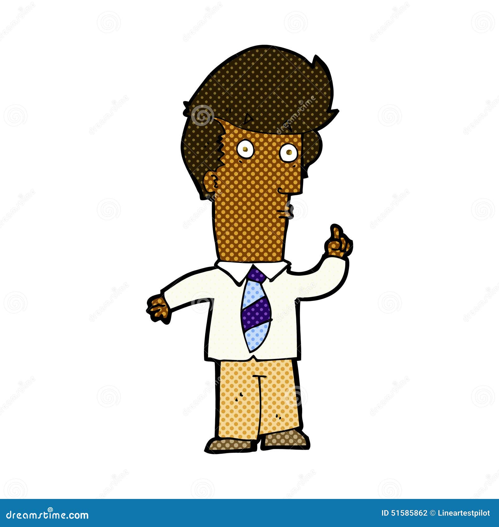 Comic Cartoon Man with Question Stock Illustration - Illustration of ...