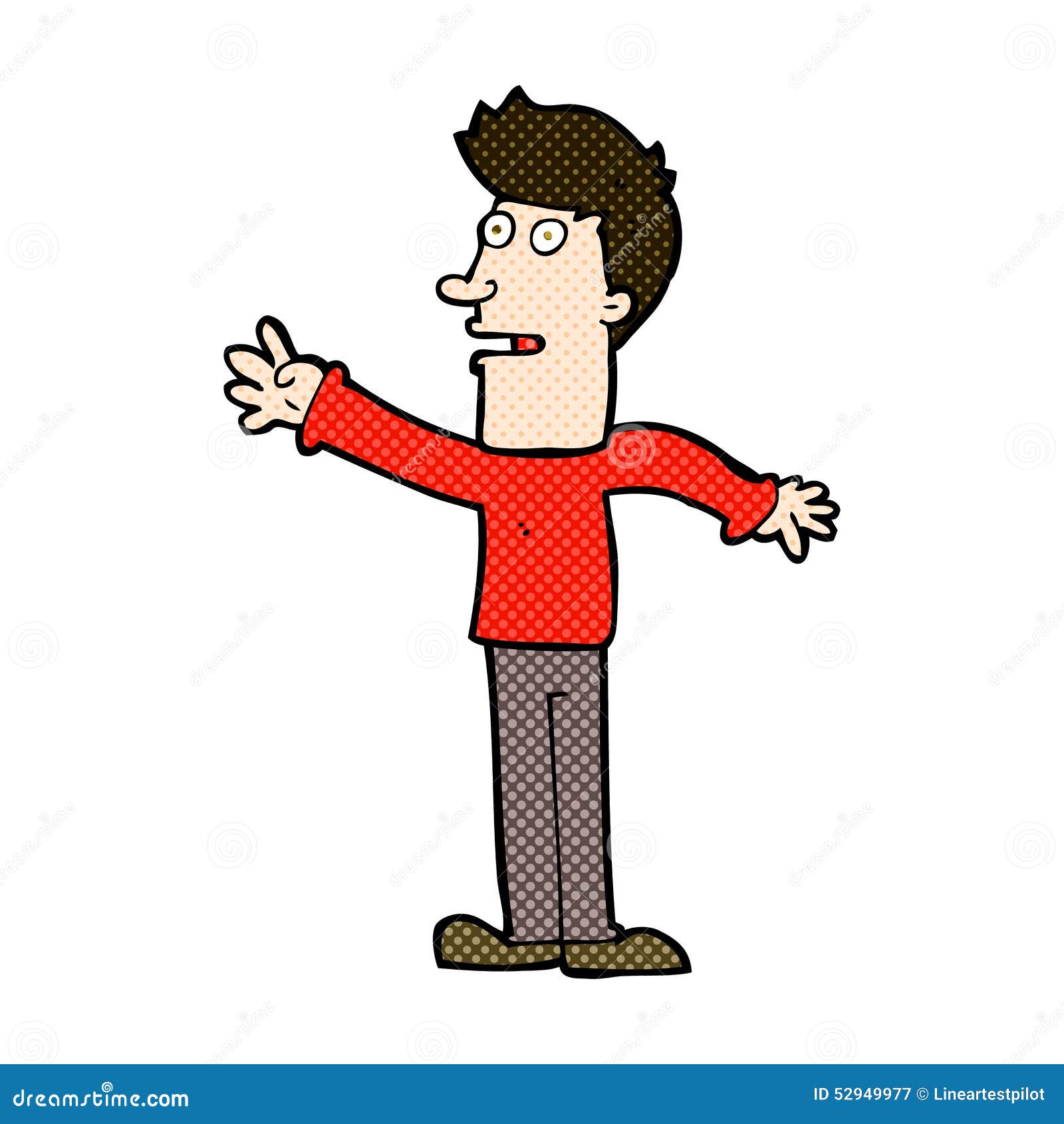 Comic cartoon man reaching stock illustration. Illustration of drawing ...