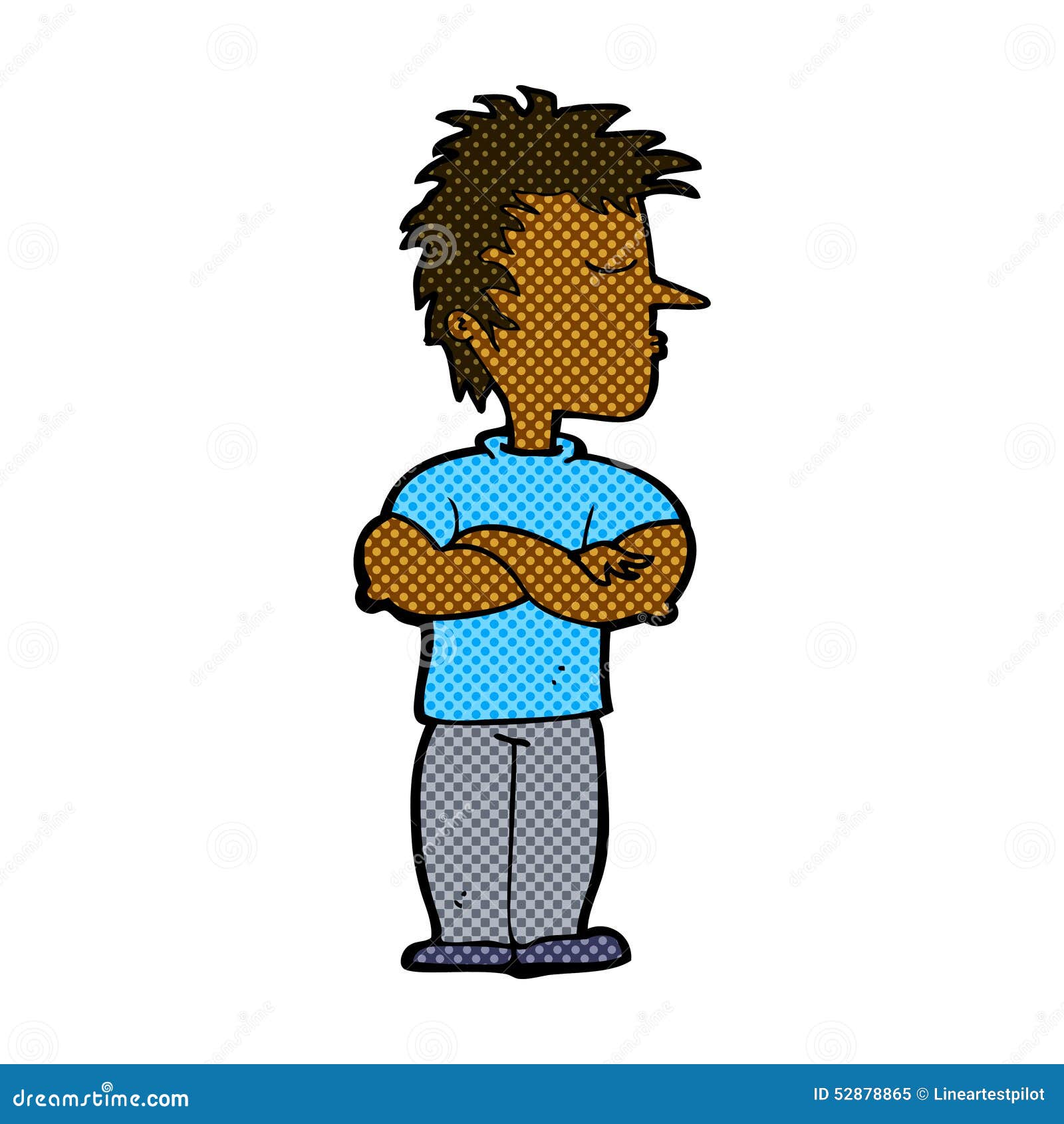 Comic Cartoon Man Refusing To Listen Stock Illustration - Illustration ...
