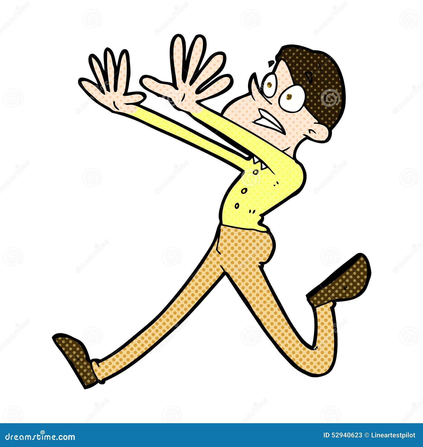 Comic Cartoon Man Running Away Stock Illustration - Illustration of ...