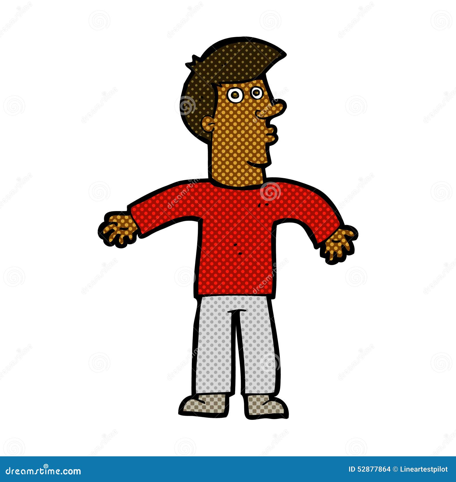 Comic Cartoon Man Shrugging Shoulders Stock Illustration - Illustration ...