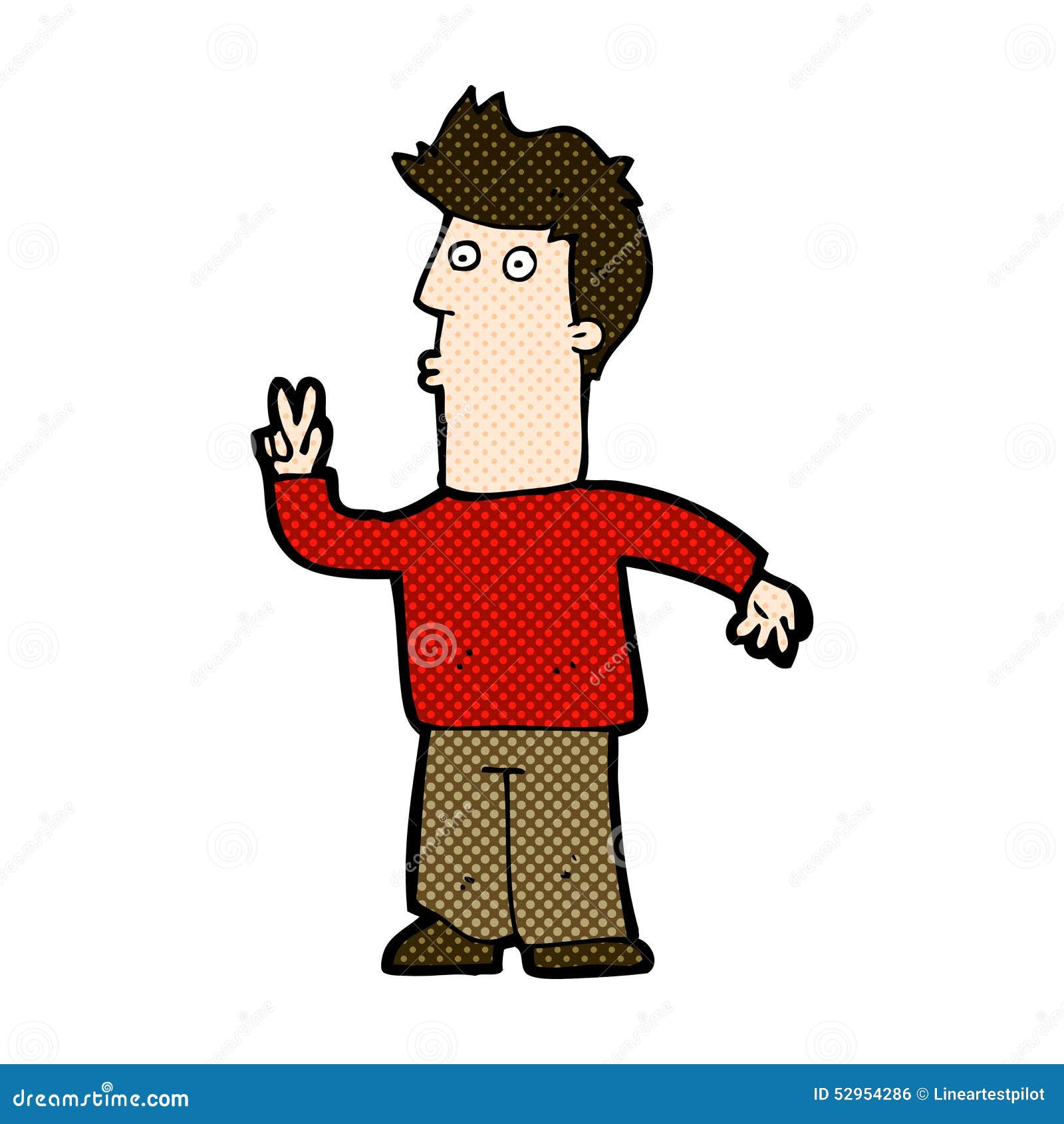 Comic Cartoon Man Signaling with Hand Stock Illustration - Illustration ...