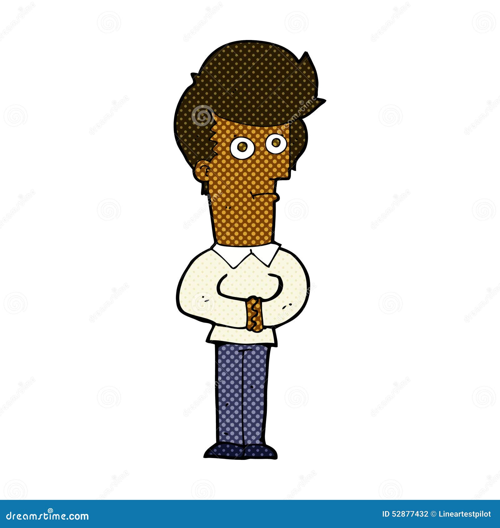 Comic cartoon man staring stock illustration. Illustration of quirky ...