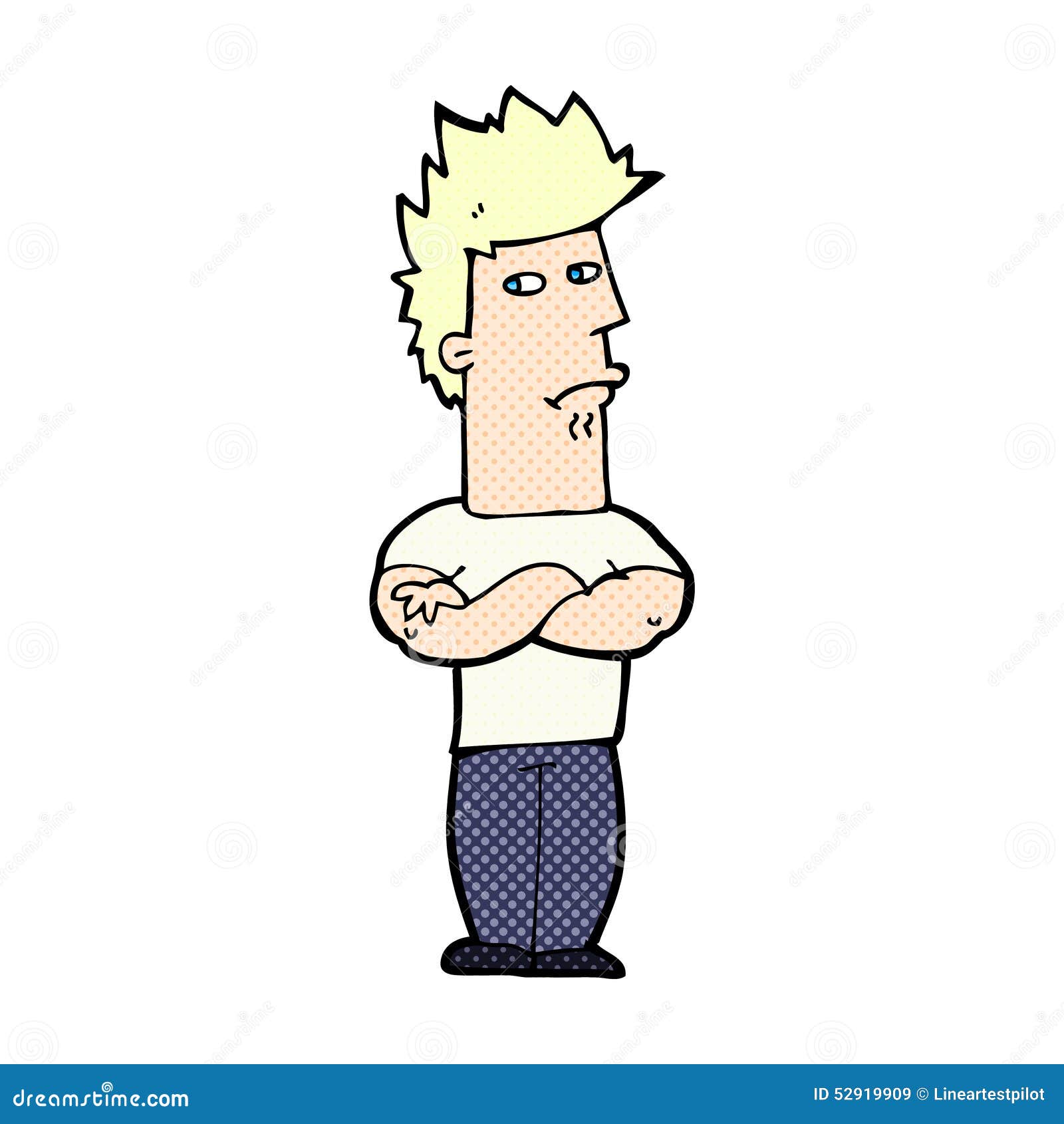 Comic cartoon man sulking stock illustration. Illustration of funny ...
