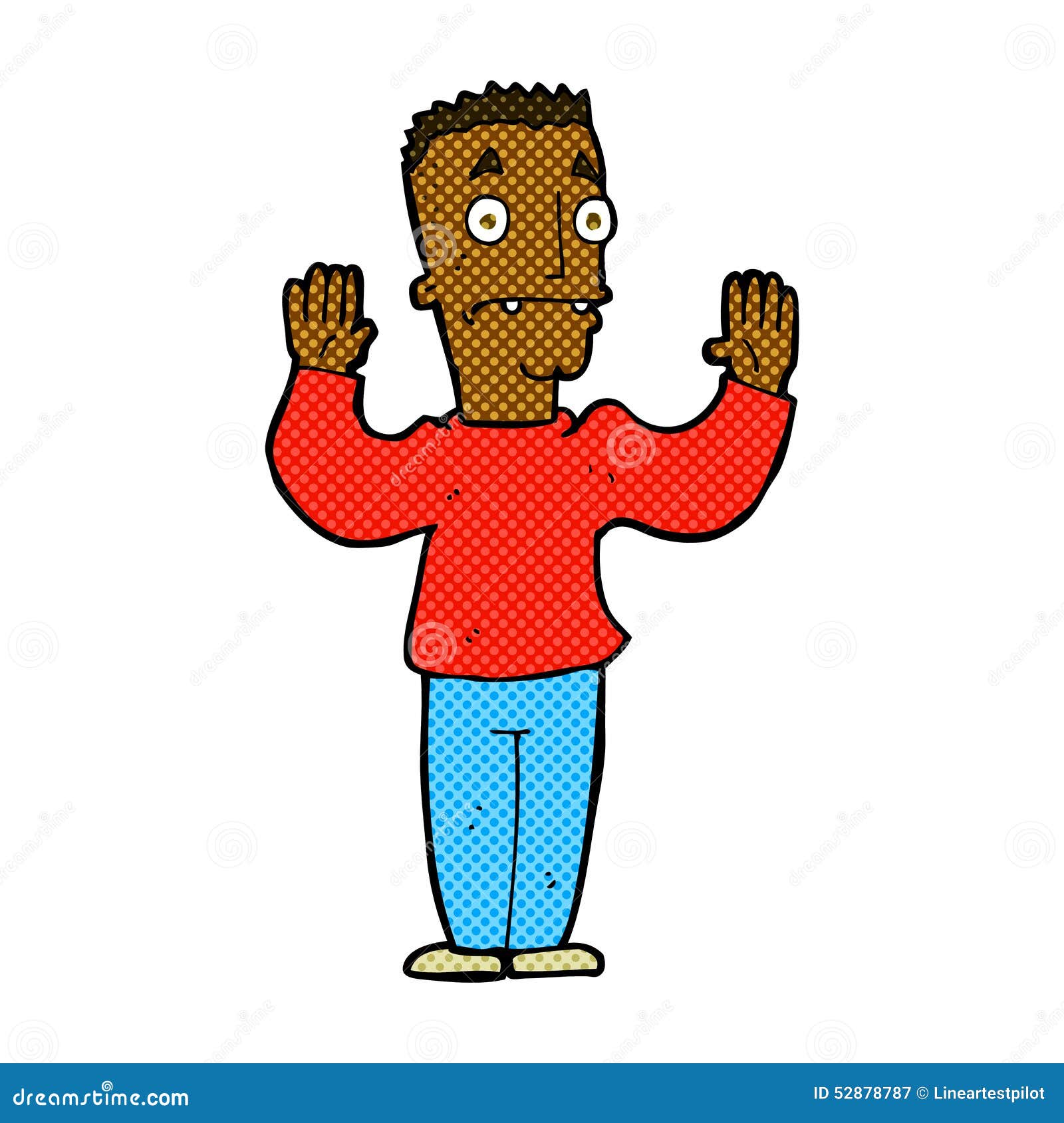 Cartoon Man Surrendering Vector Illustration | CartoonDealer.com #37032452