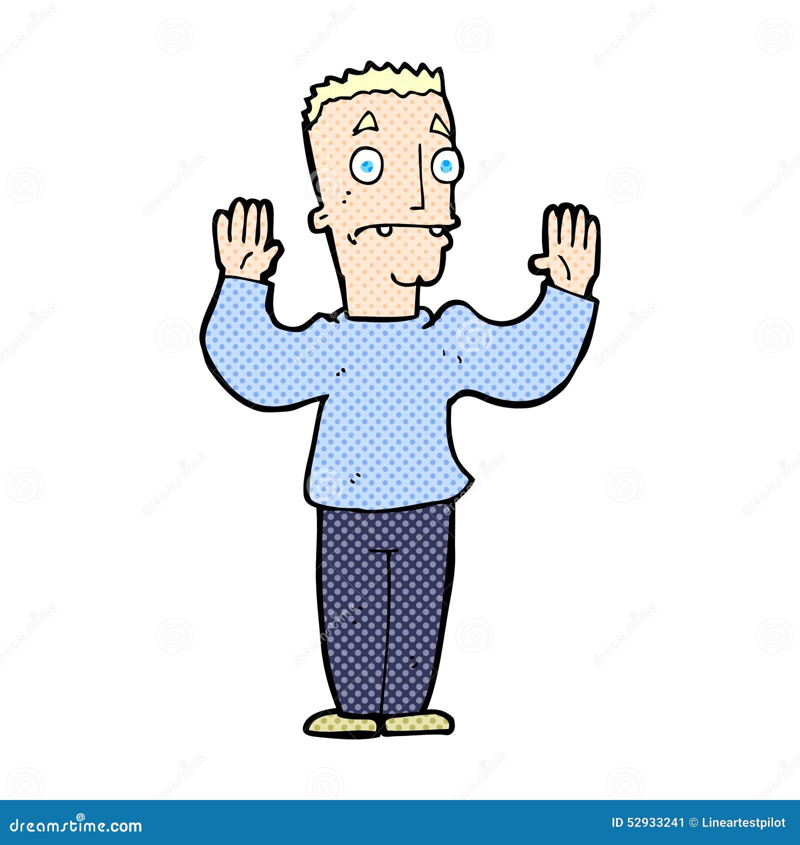 Comic Cartoon Man Surrendering Royalty-Free Stock Photography ...