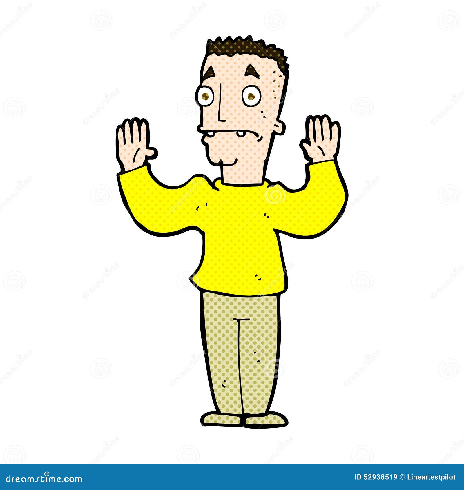 Comic Cartoon Man Surrendering Stock Illustration - Illustration of ...