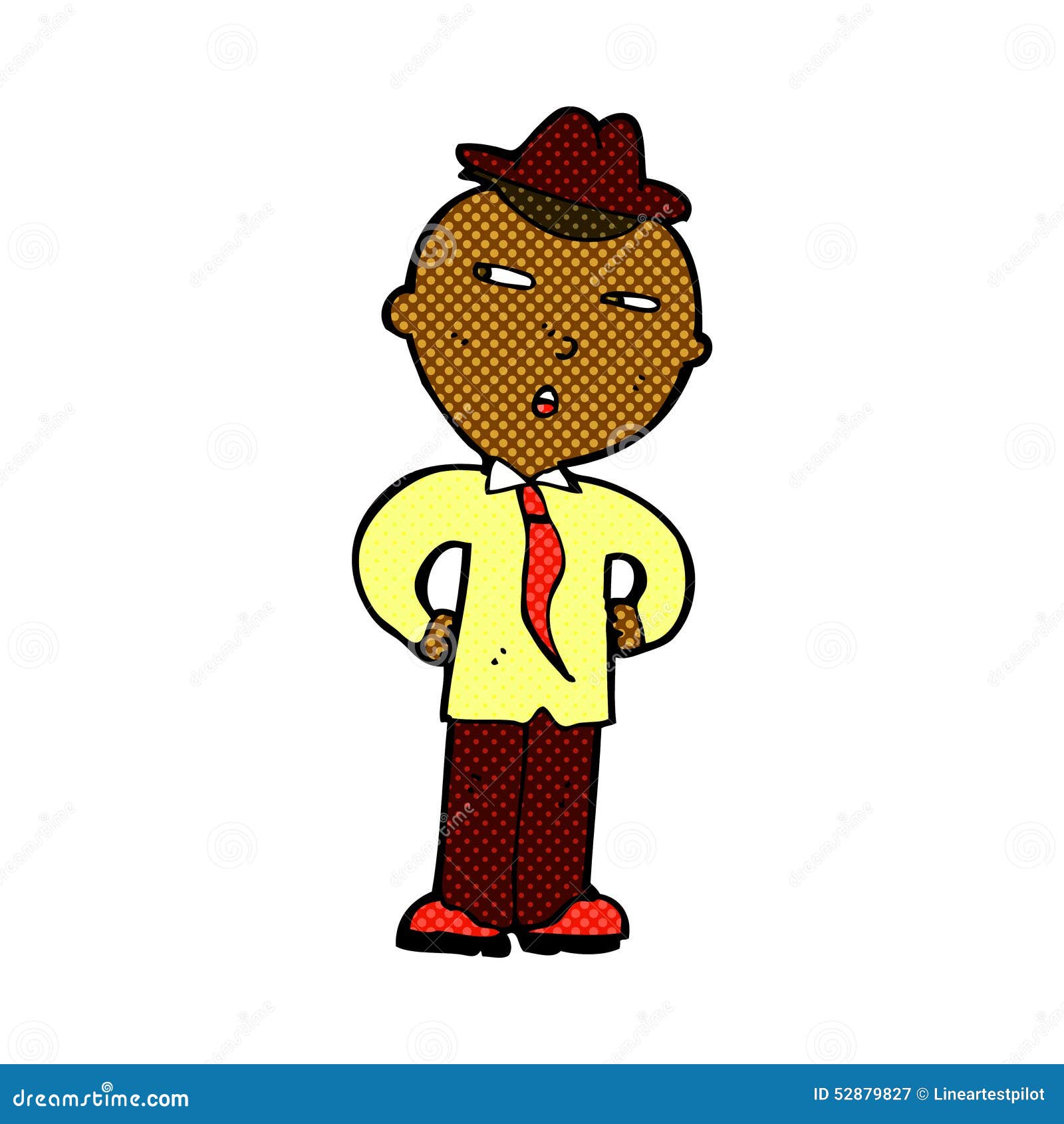 Comic Cartoon Man Wearing Hat Stock Illustration - Illustration of clip ...