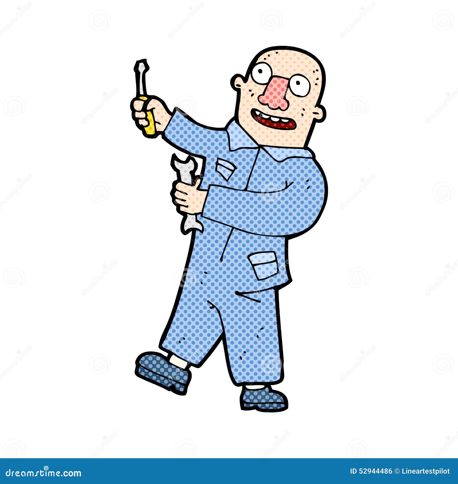Comic cartoon mechanic stock illustration. Illustration of design ...