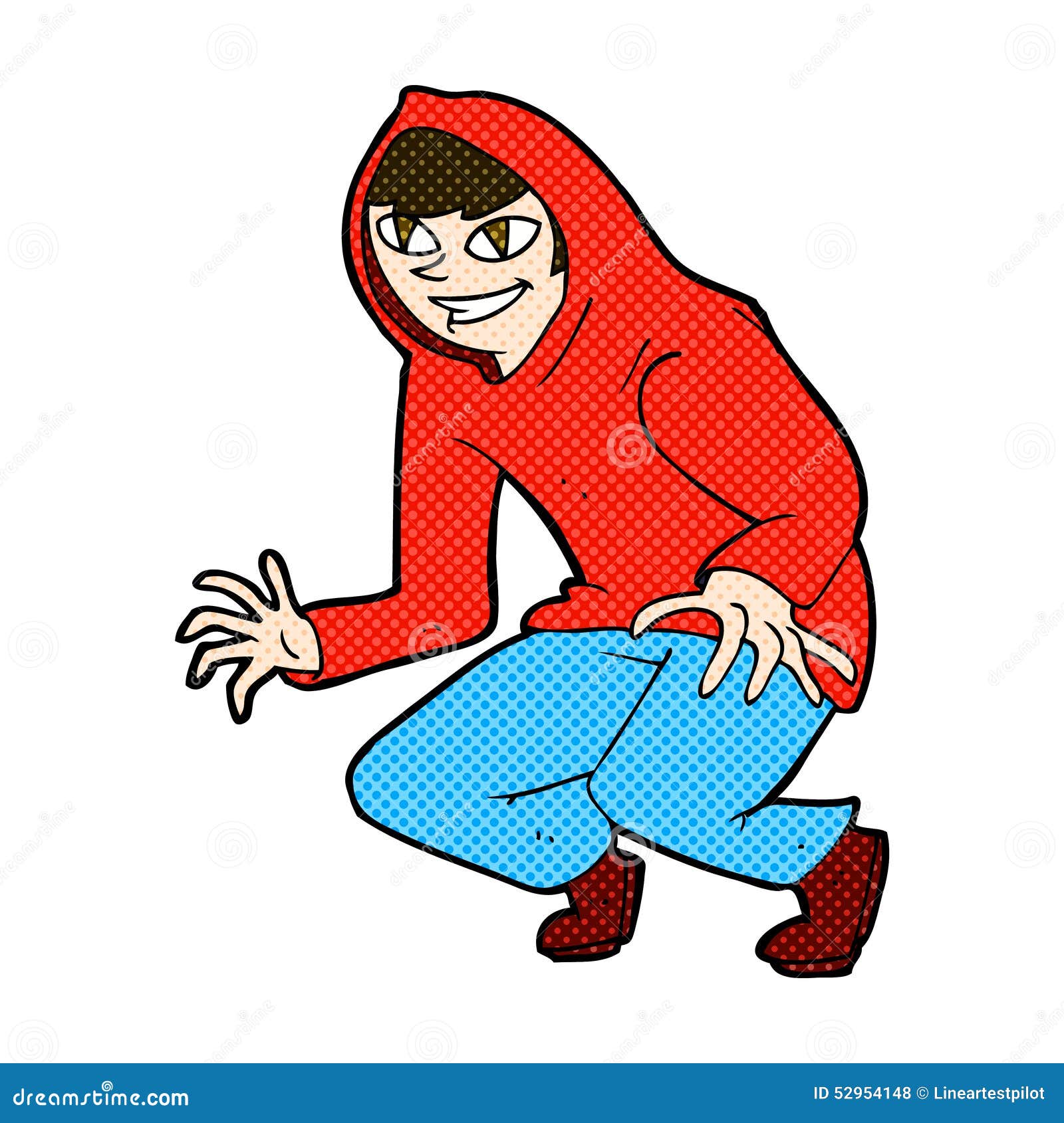 Cartoon Boy In Hooded Sweatshirt Vector Illustration | CartoonDealer ...