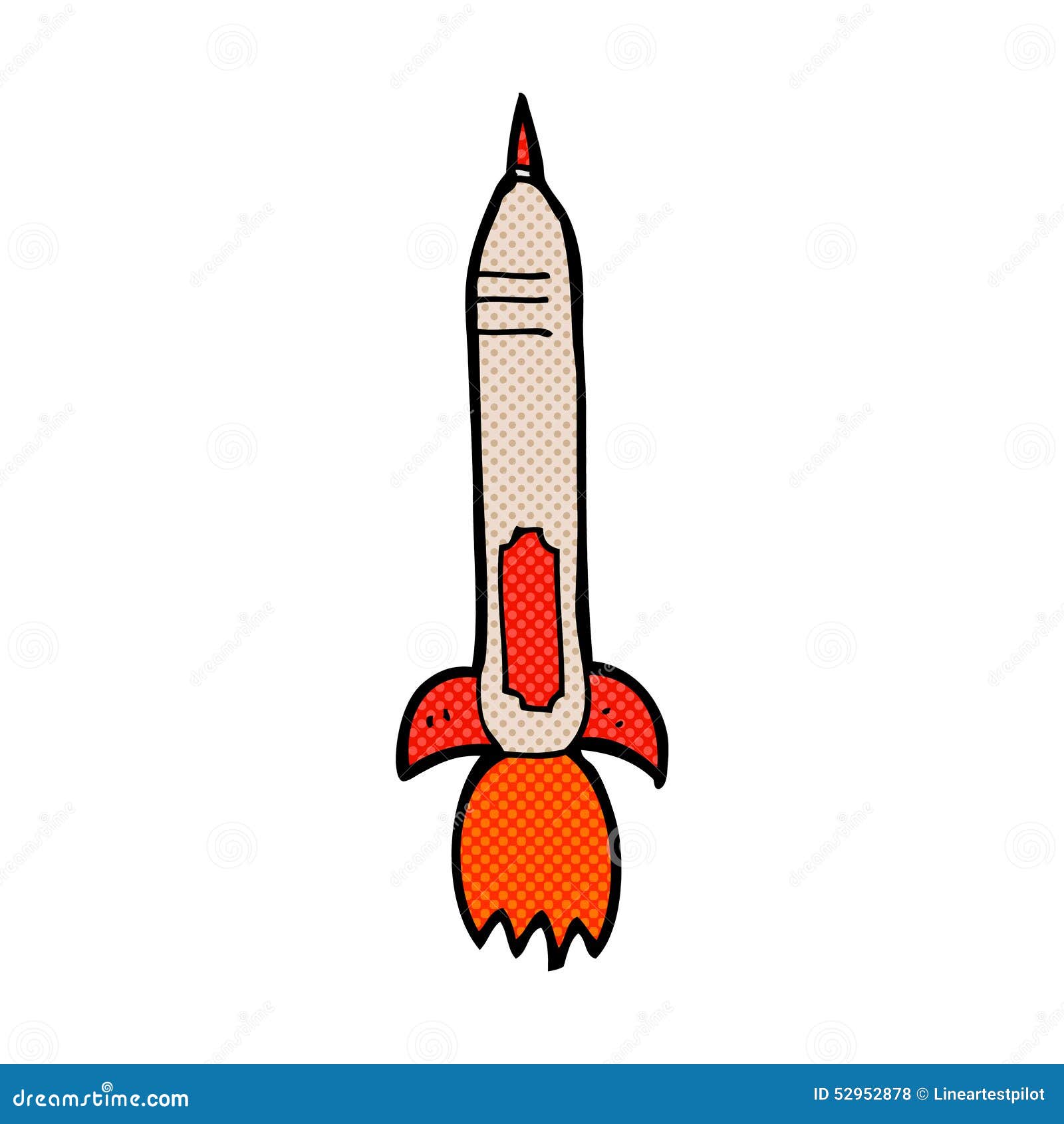 Comic cartoon missile stock illustration. Illustration of hand - 52952878