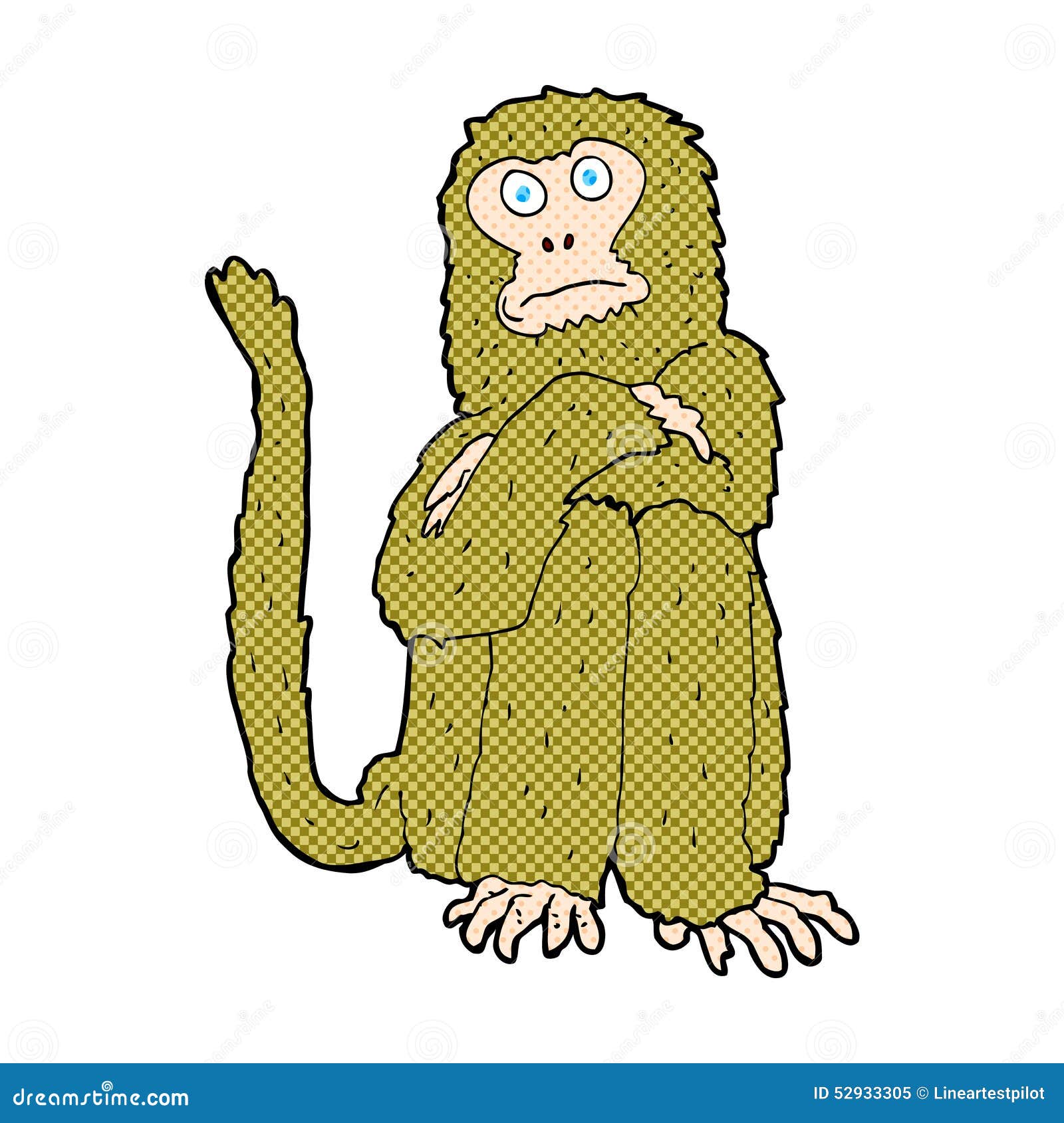 Comic cartoon monkey stock illustration. Illustration of drawing - 52933305