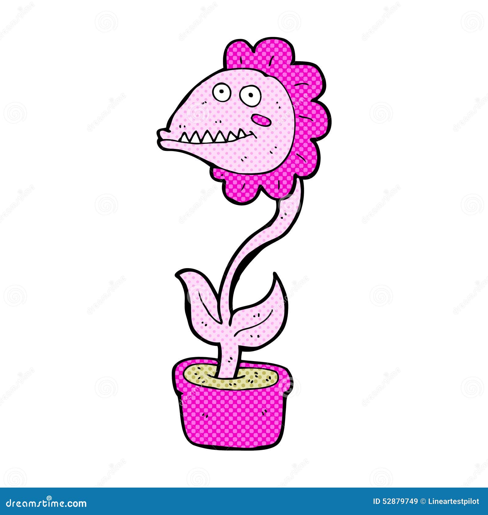 Comic Cartoon Monster Plant Stock Illustration - Illustration of ...