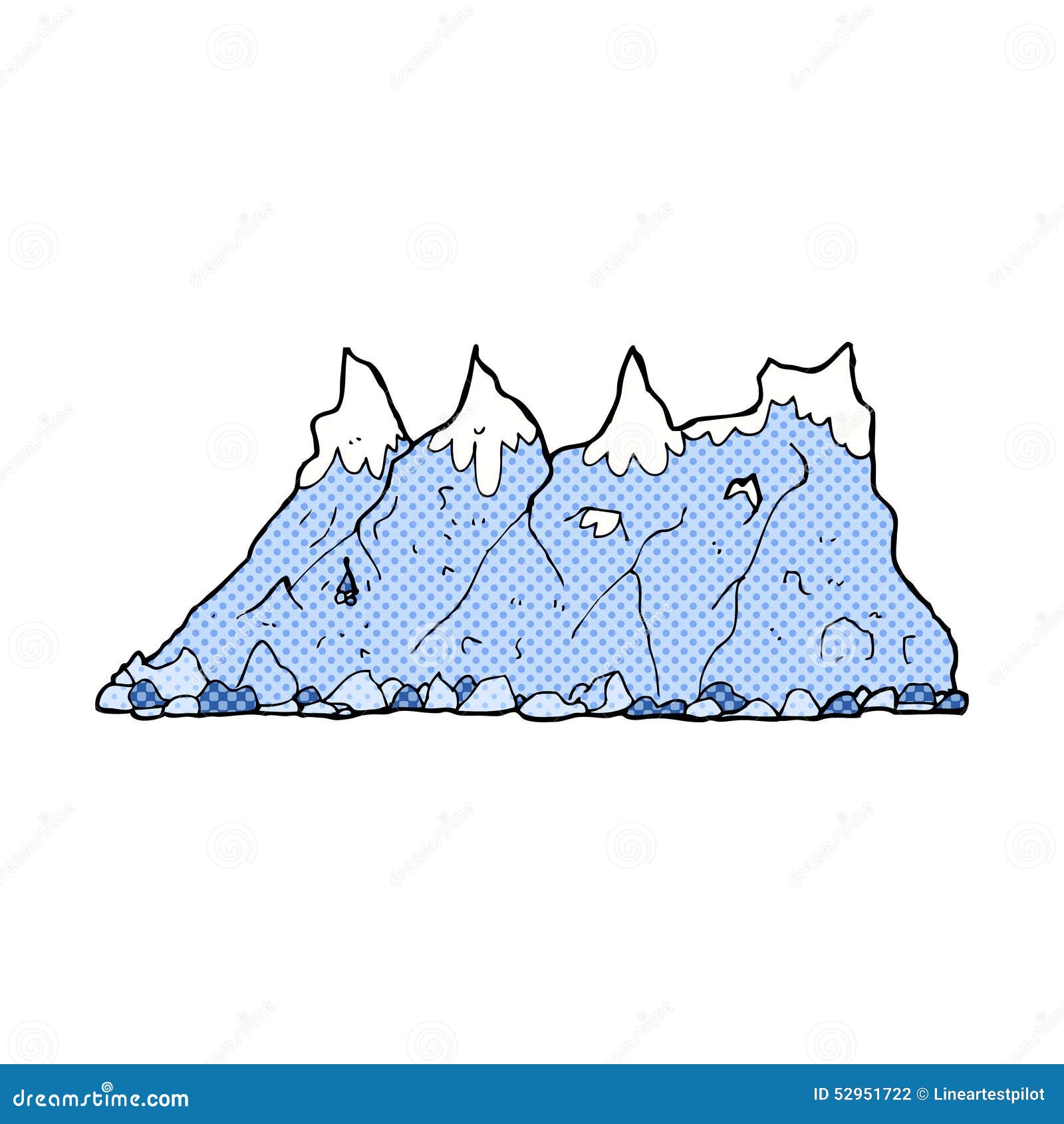 Comic Cartoon Mountain Range Stock Illustration - Illustration of book ...