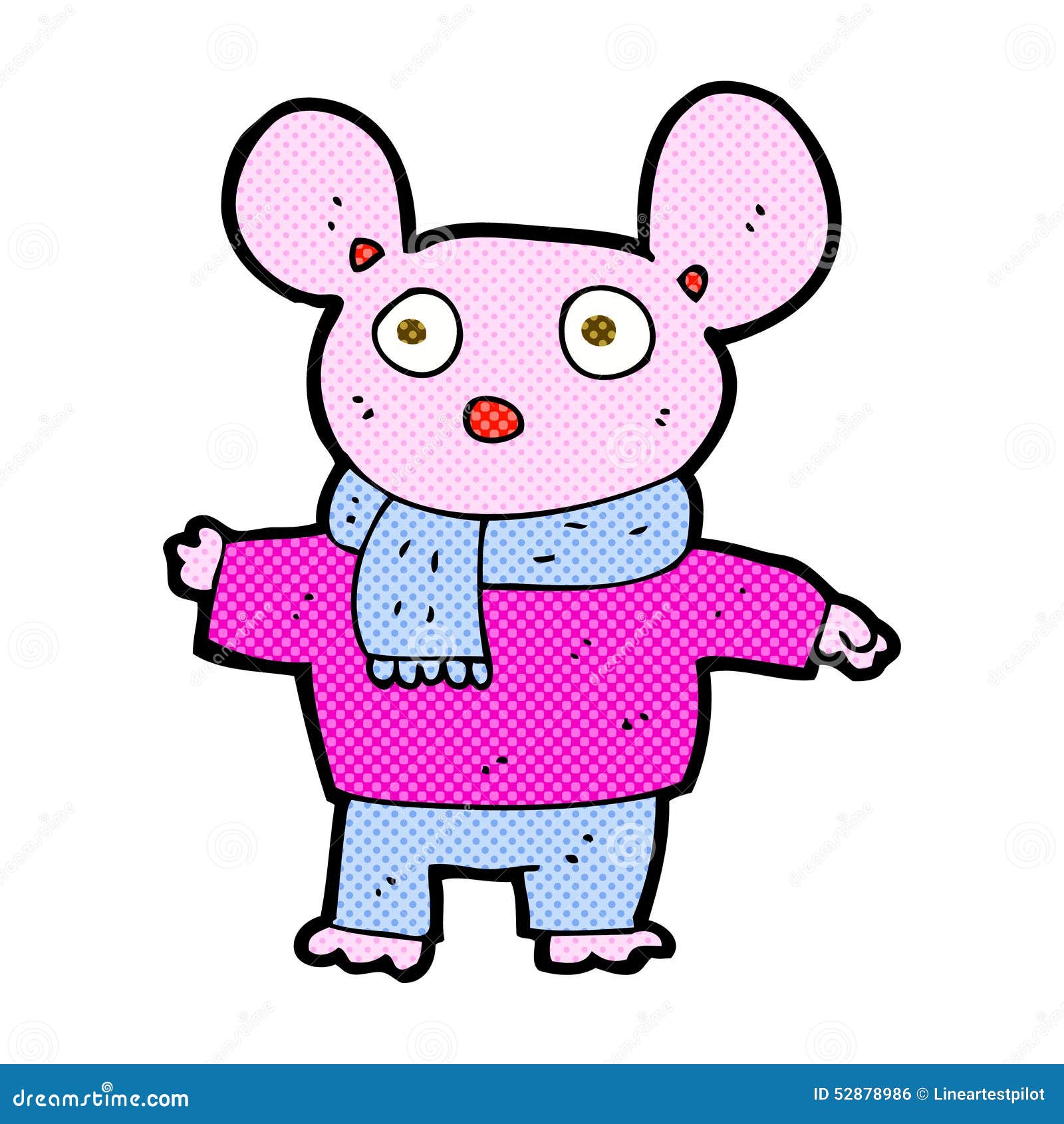 Comic Cartoon Mouse in Clothes Stock Illustration - Illustration of ...