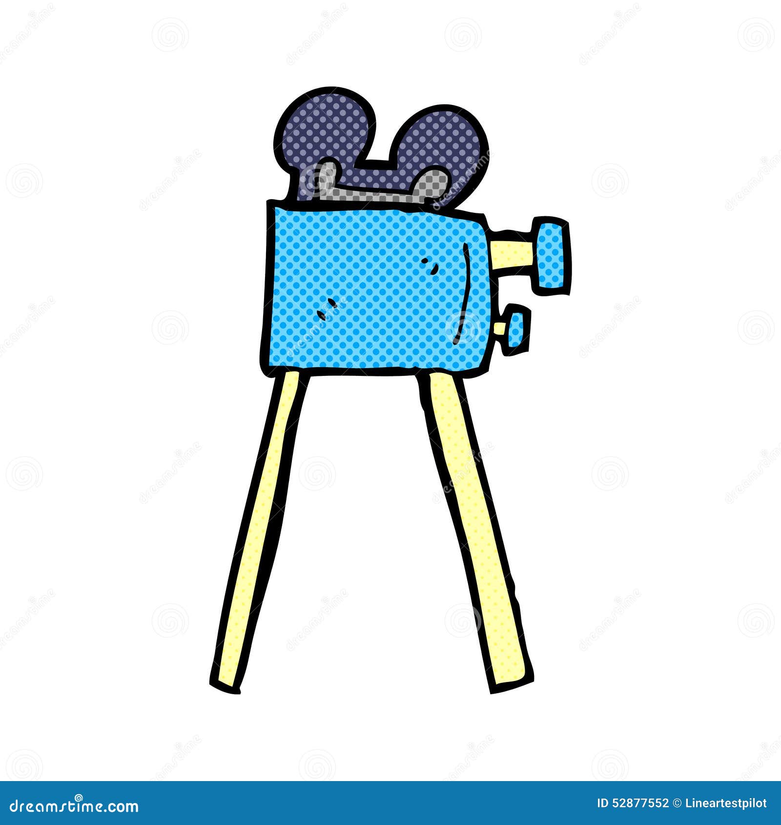 Comic cartoon movie camera stock illustration. Illustration of movie ...