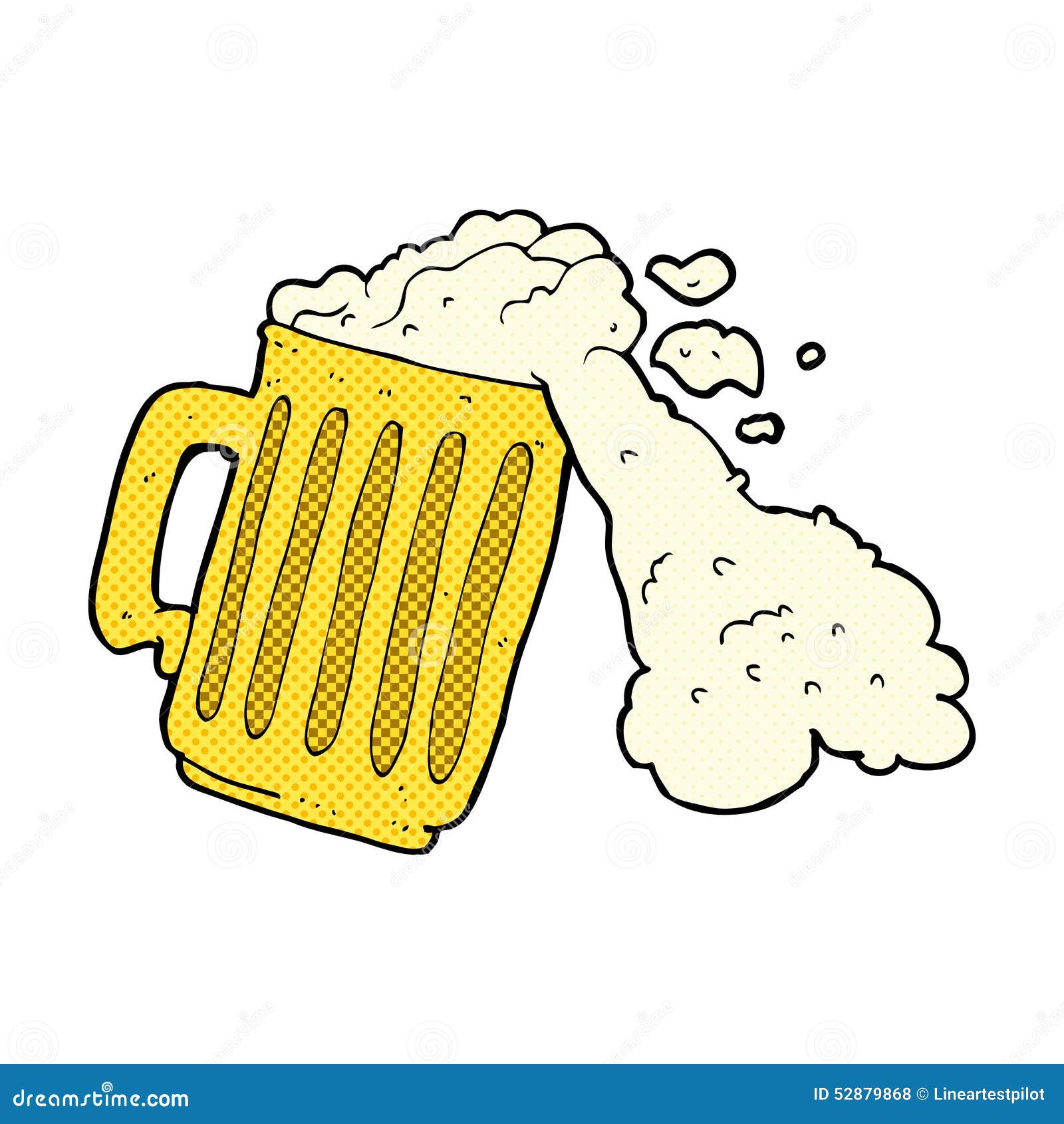 Comic cartoon mug of beer stock illustration. Illustration of happy ...
