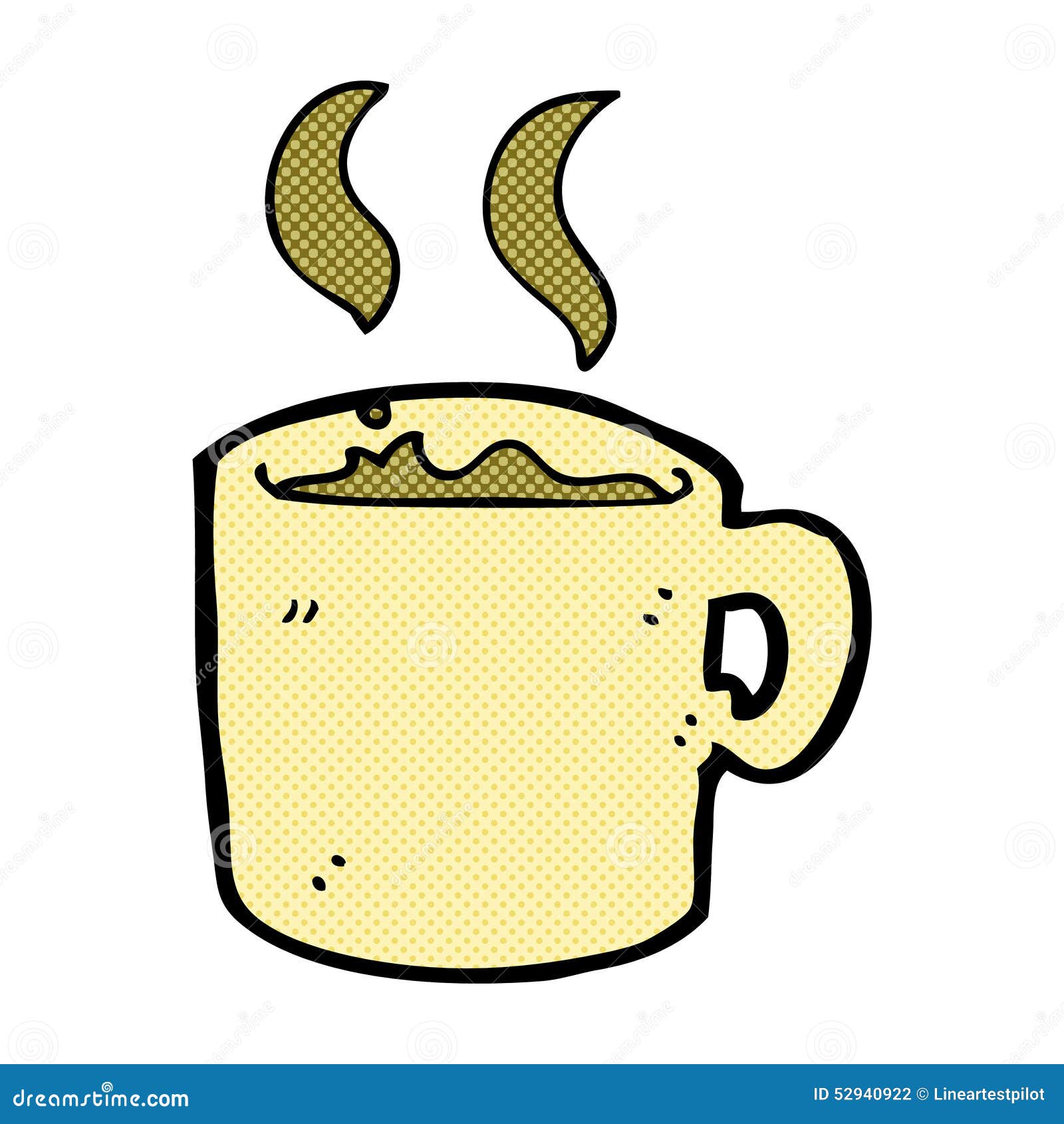 Comic Cartoon Mug of Coffee Stock Illustration - Illustration of book ...