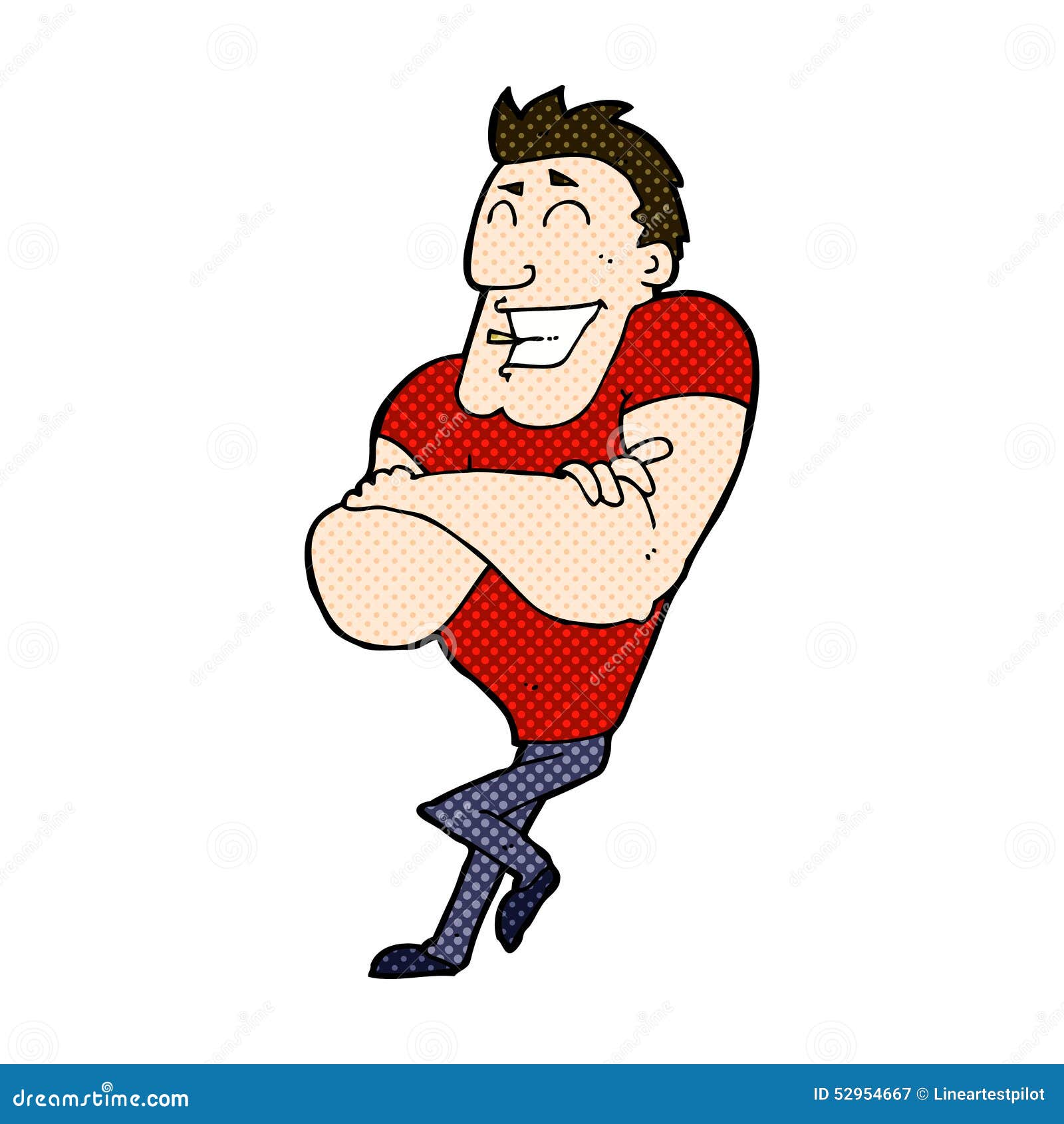 Comic cartoon muscle guy stock illustration. Illustration of character ...