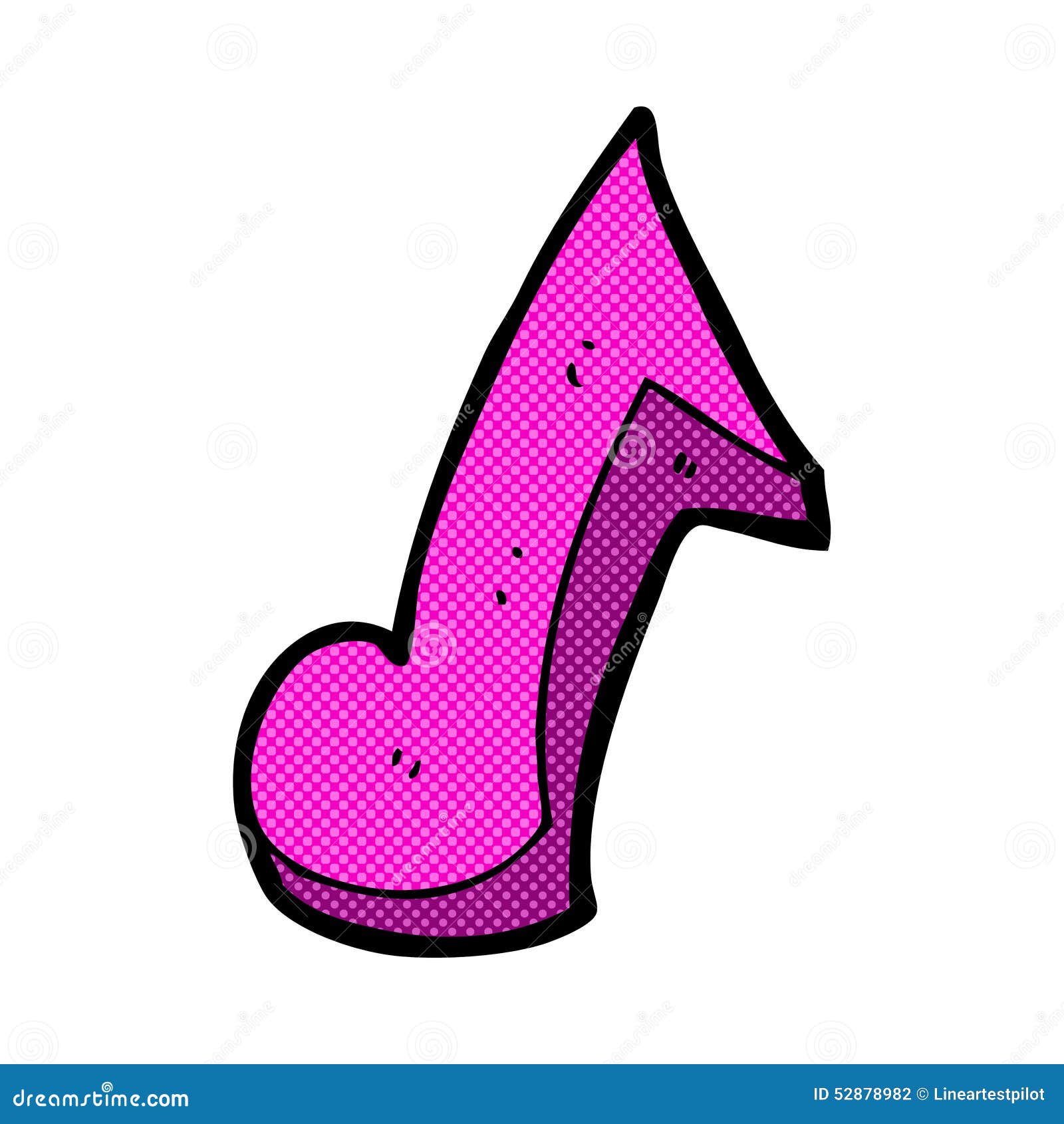 Comic cartoon musical note stock illustration. Illustration of doodle ...