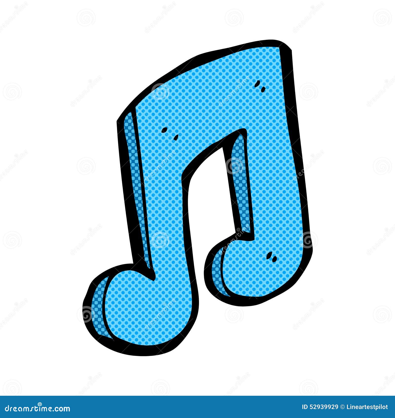 Comic cartoon musical note stock illustration. Illustration of happy ...