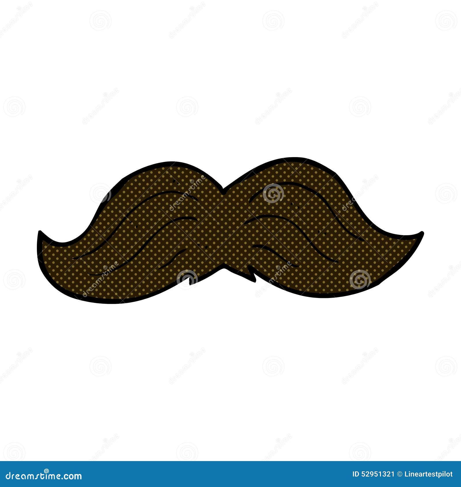 Cartoon Mustache Man Rides On The Bike Isolated Illustration ...