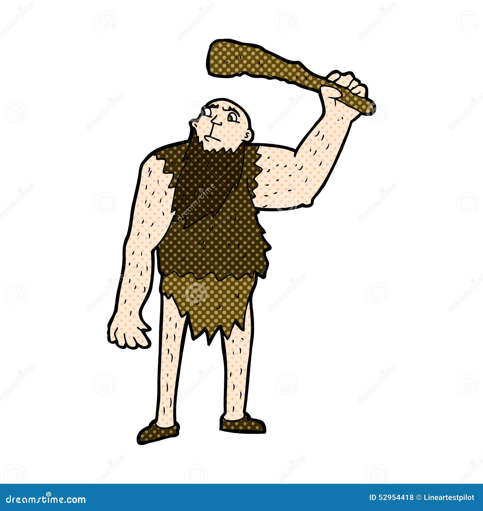 Comic cartoon neanderthal stock illustration. Illustration of line ...