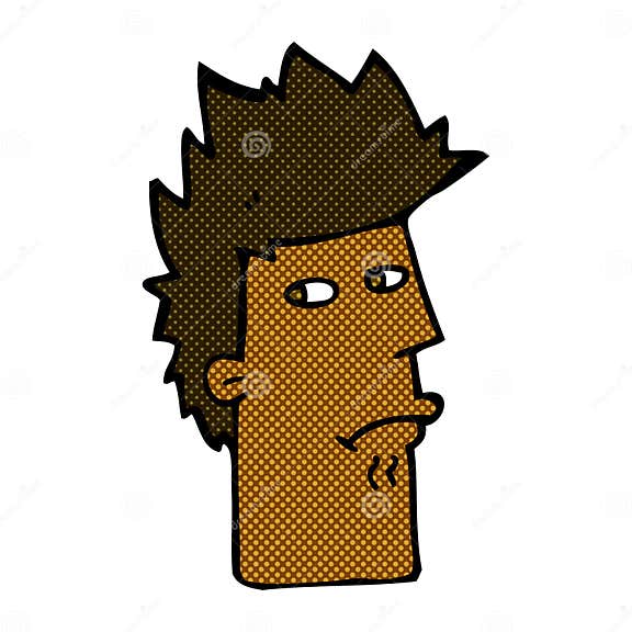 Comic Cartoon Nervous Expression Stock Illustration - Illustration of ...