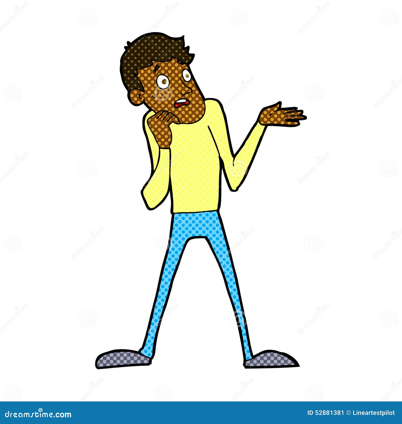 Comic cartoon nervous man stock illustration. Illustration of crazy ...