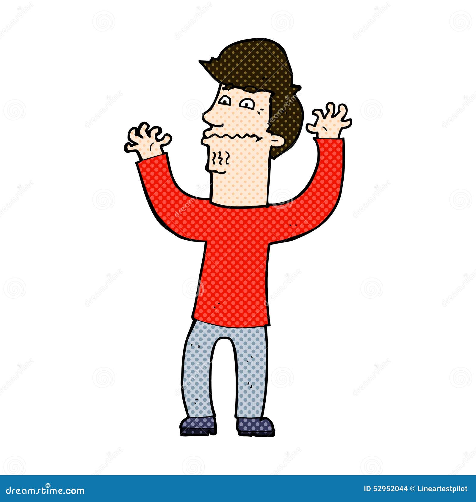 Comic cartoon nervous man stock illustration. Illustration of funny ...