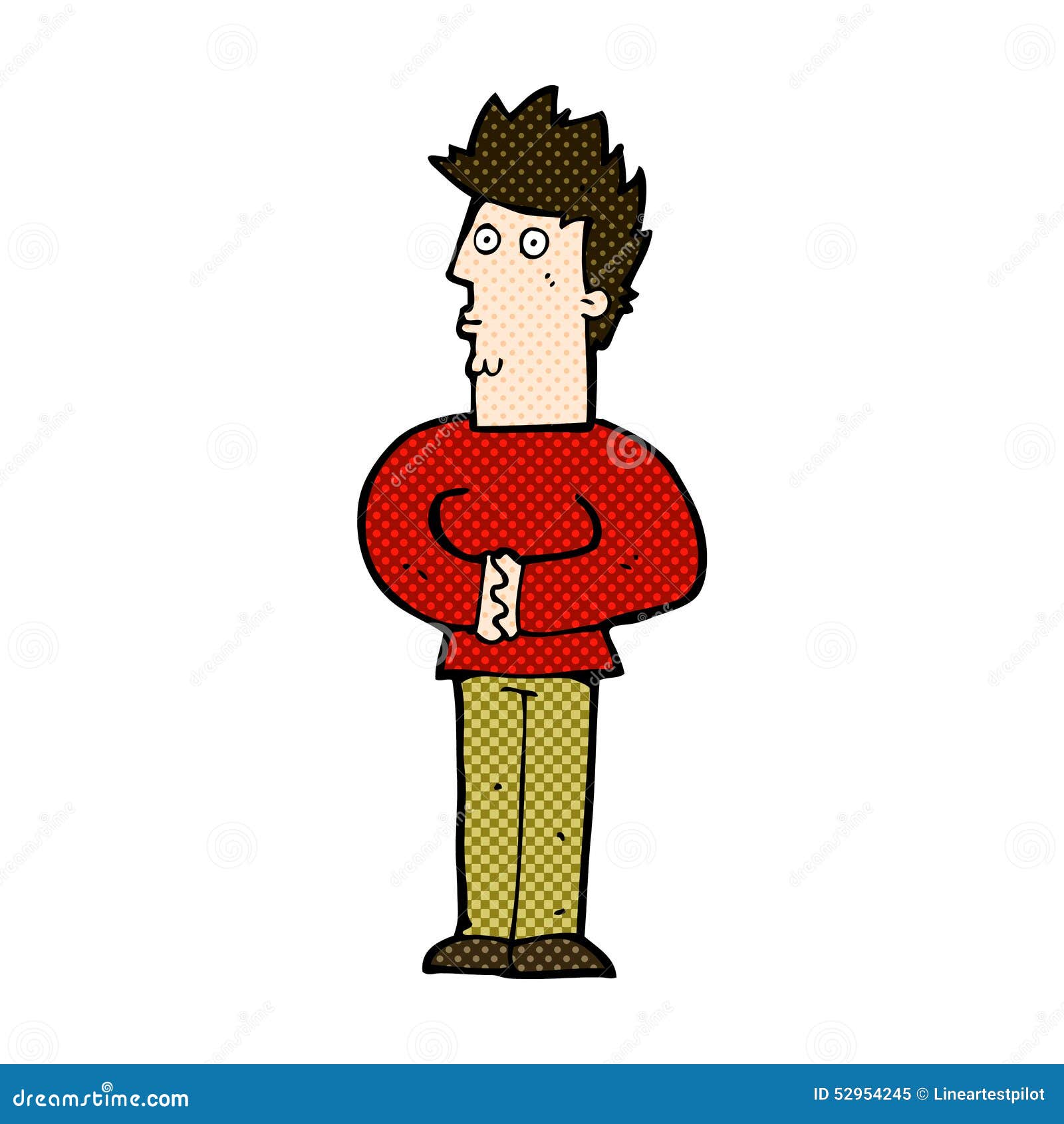 Comic cartoon nervous man stock illustration. Illustration of style ...
