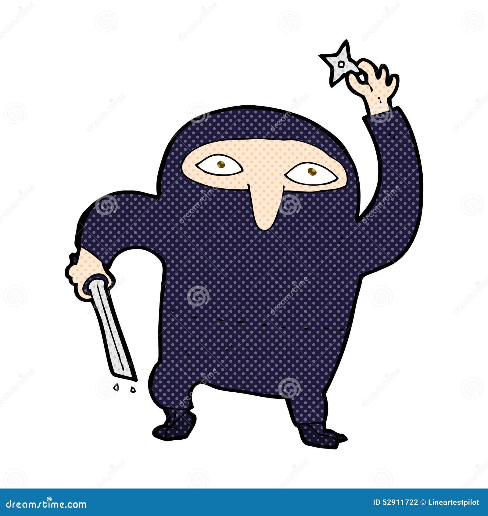 Comic cartoon ninja stock illustration. Illustration of clip - 52911722