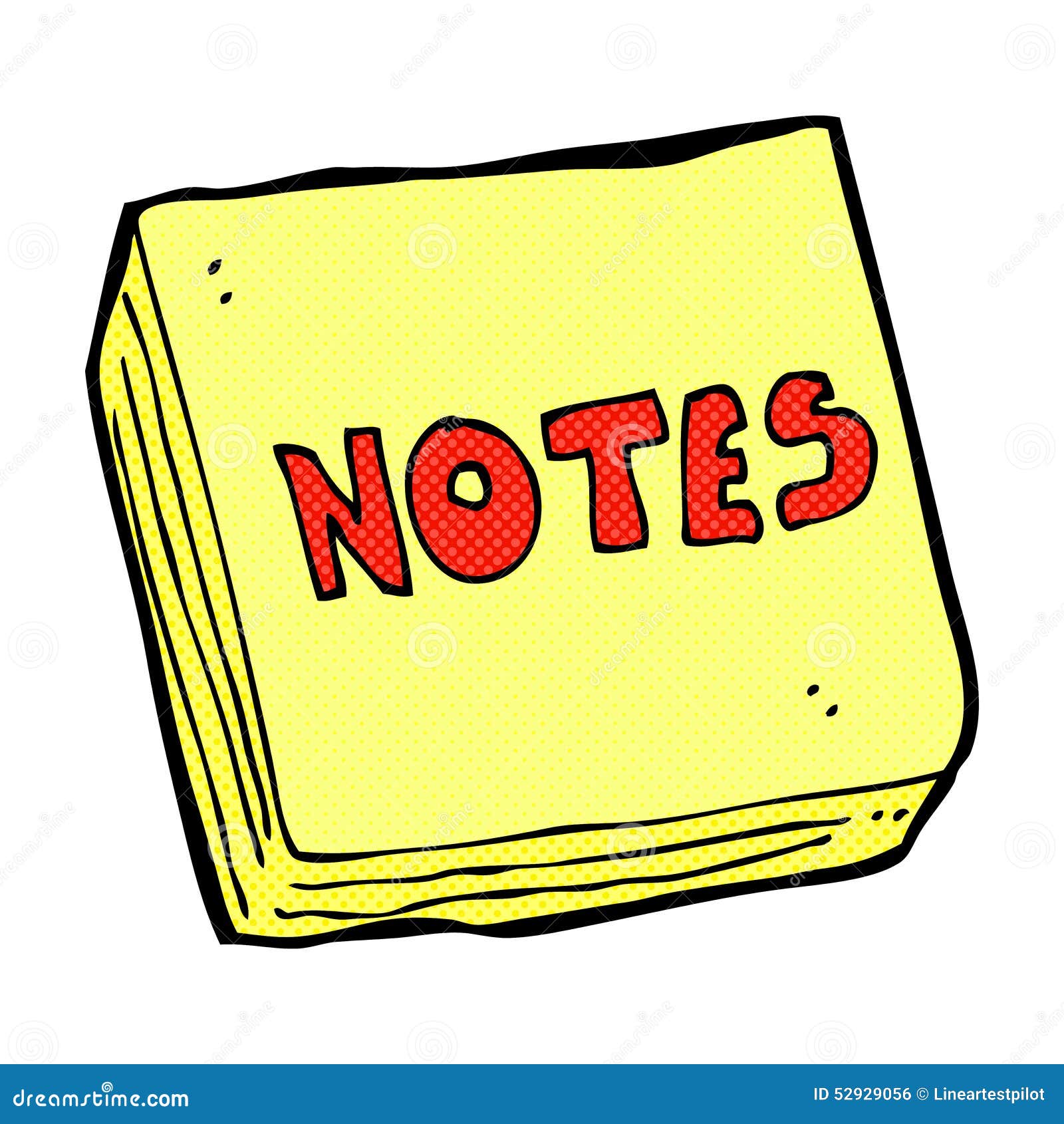 Comic cartoon notes pad stock illustration. Illustration of notes ...