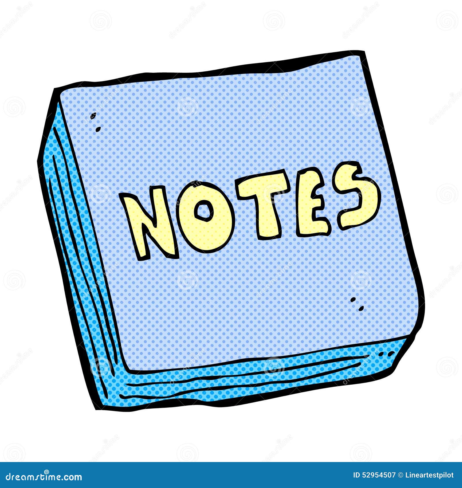 Comic cartoon notes pad stock illustration. Illustration of clip - 52954507