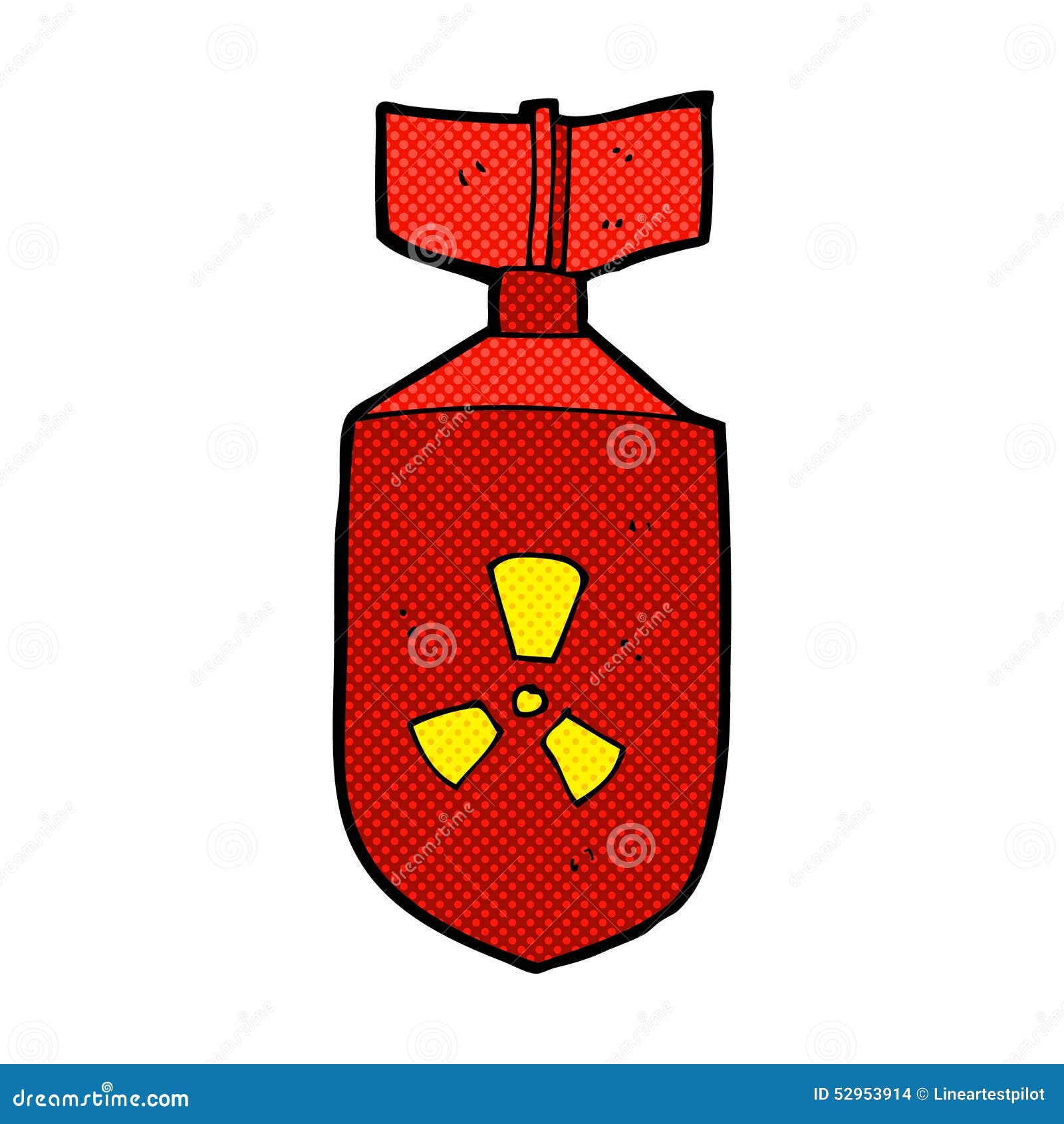 Comic cartoon nuclear bomb stock illustration. Illustration of atom ...